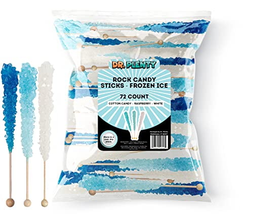 Frozen Ice Rock Candy on a Stick (72 Pack) - BULK Individually Wrapped ...