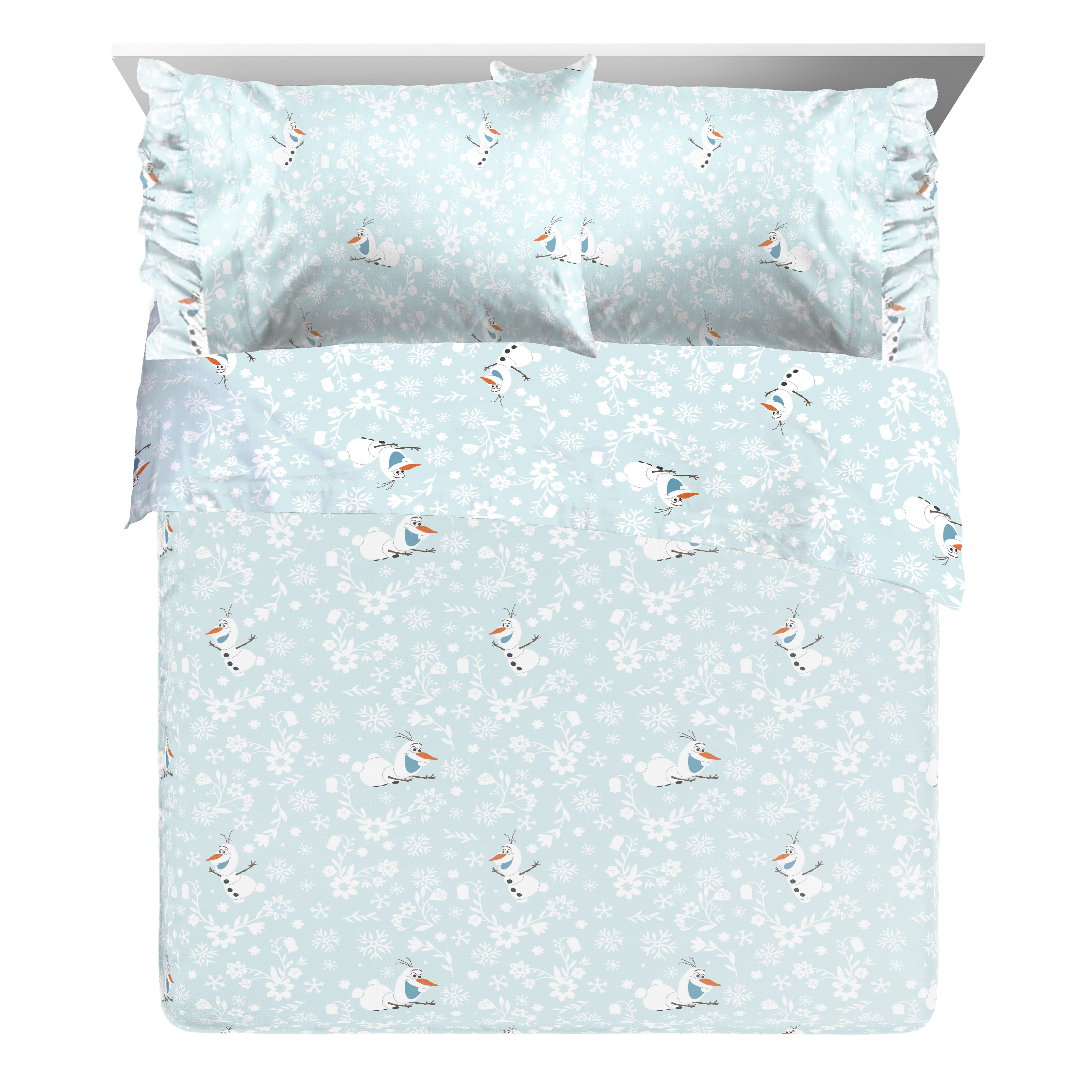 Disney Frozen Icy Adventure 4-Piece Full Sheet Set, Kids, White and ...