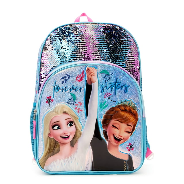 Frozen Kids Elsa and Anna Forever Sisters Sequin 17" Laptop Backpack ...