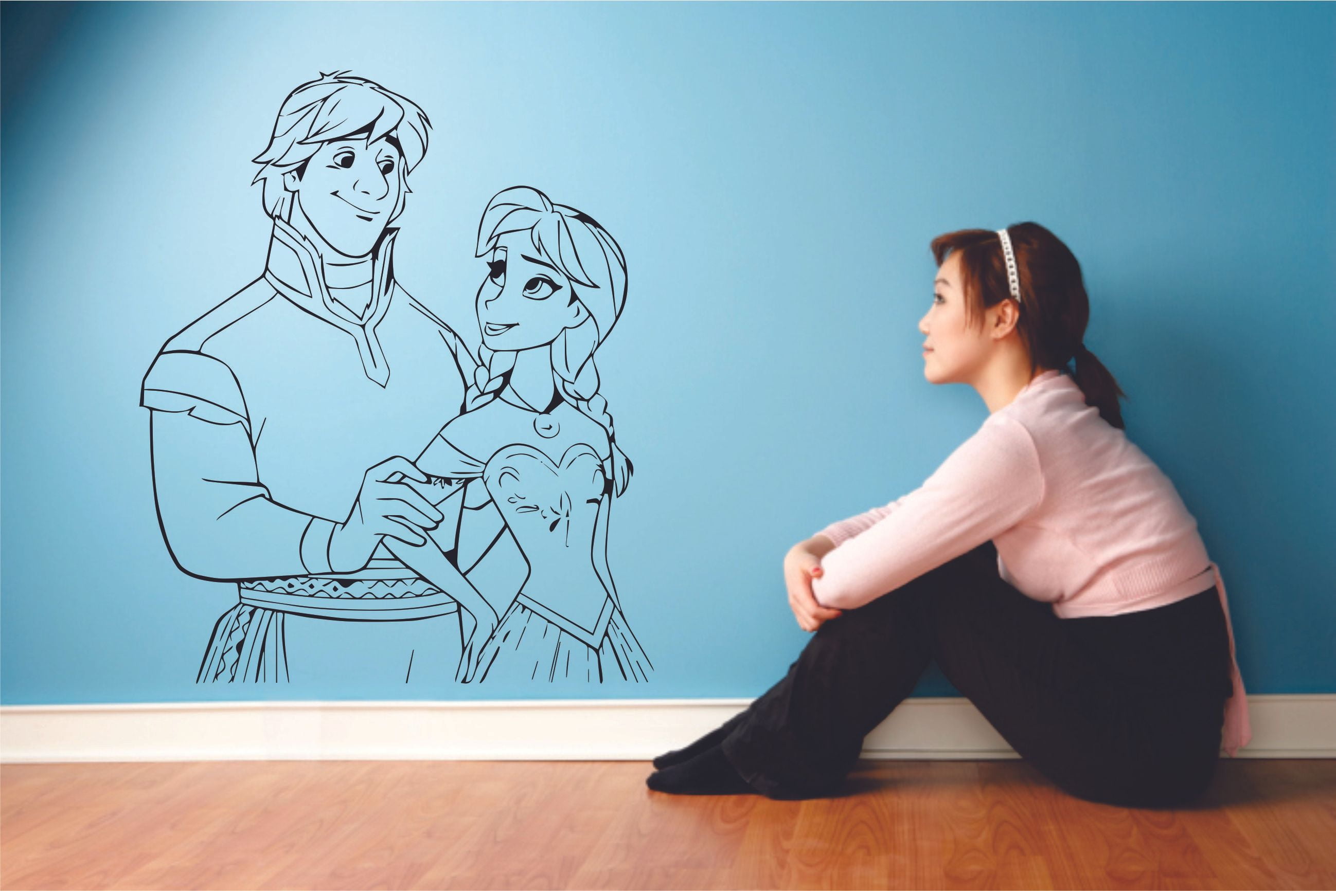 Frozen Kristoff and Anna Let It Go Disney Cartoon Wall Sticker Art ...