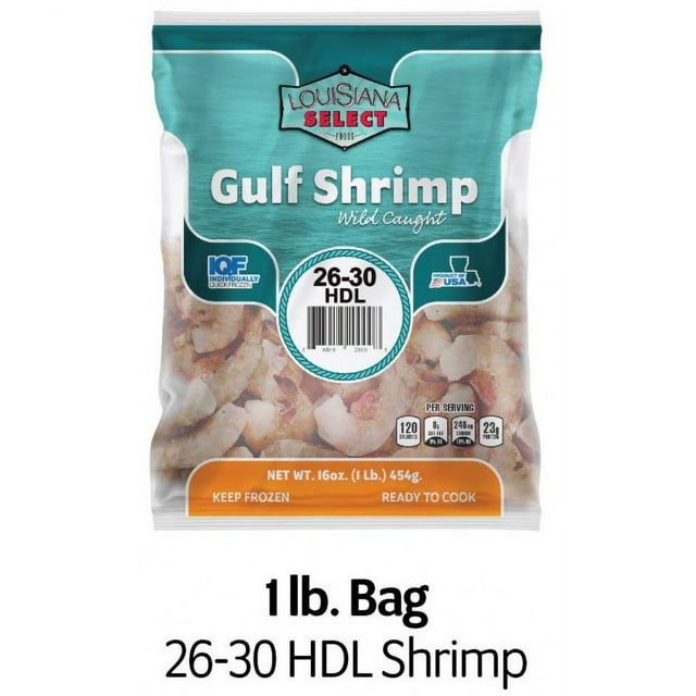 Frozen La Select Headless Gulf Shrimp 26-30 Ct 1Lb Iqf - Walmart.com