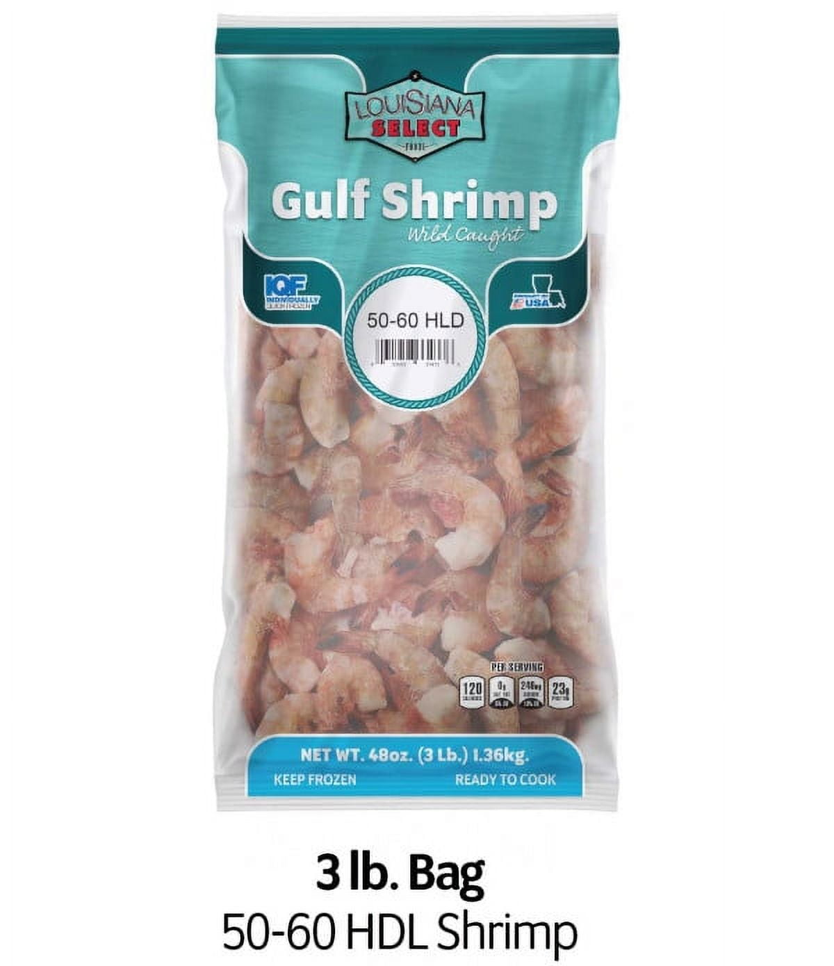 Frozen La Select Headless Gulf Shrimp 50-60 Ct 3Lbs Iqf - Walmart.com