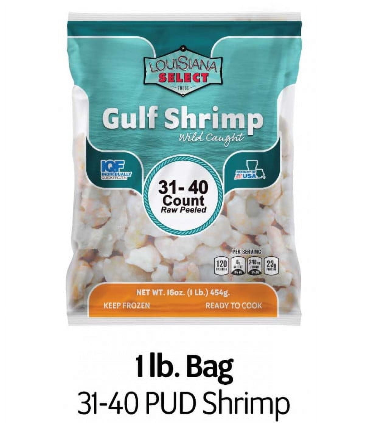 Frozen La Select Peeled Gulf Shrimp 31-40 Count 1 Lb Iqf - Walmart.com