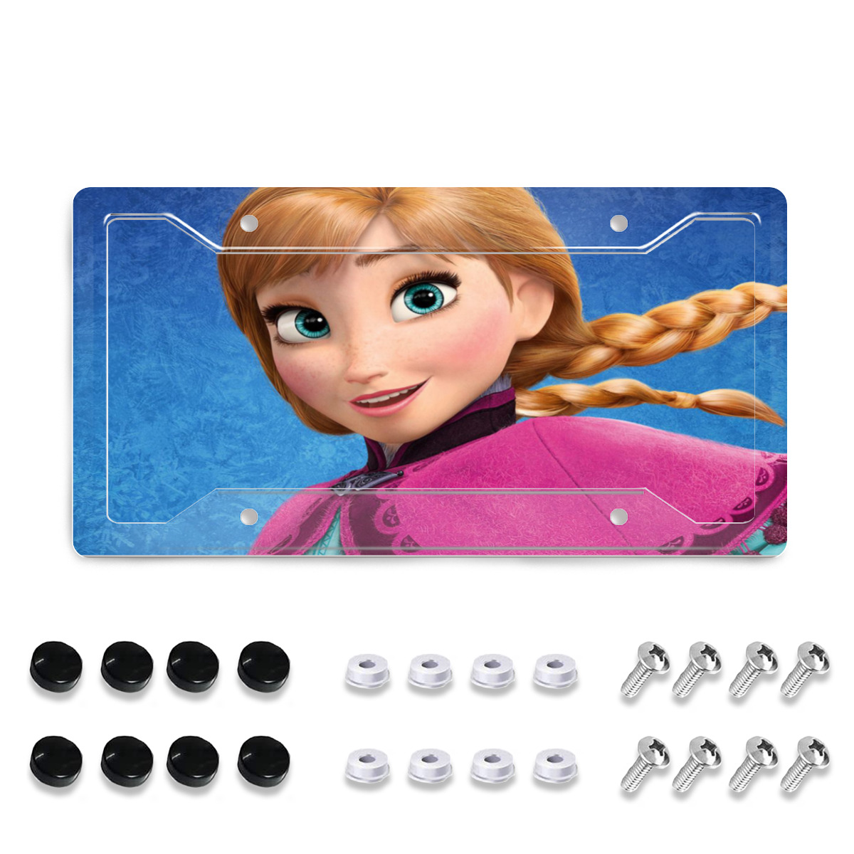 Frozen License Plate Frame Set - 4-hole License Plate Frame + License ...