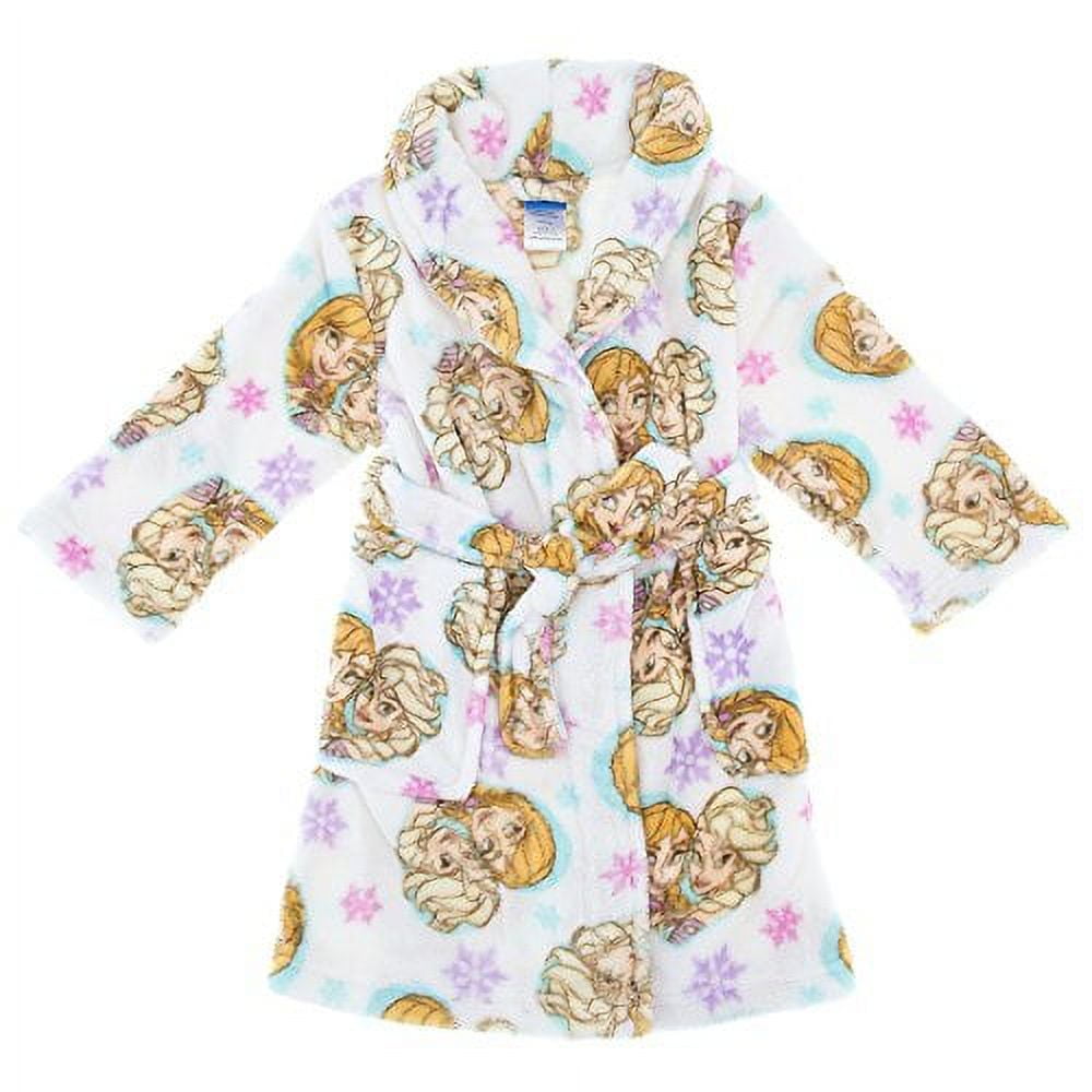 Frozen Little Girls' Elsa and Anna White Bathrobe 6 - Walmart.com