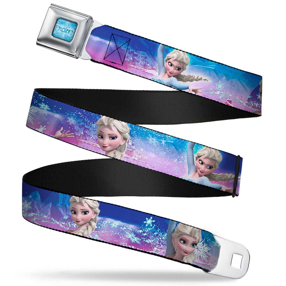 Disney Belt, Seatbelt Buckle Belt, Elsa the Snow Queen Poses Castle ...