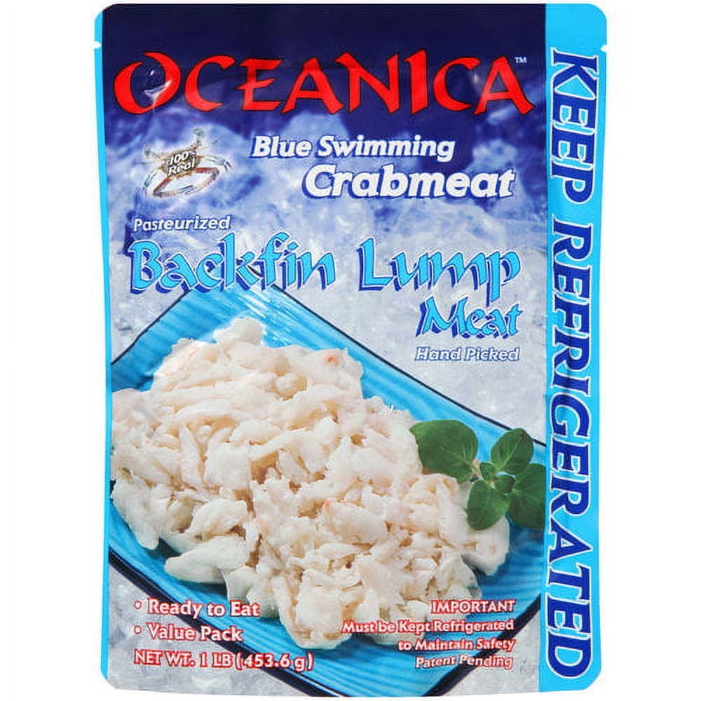 Frozen Oceanica Backfin Lump Crab Ecofresh 1lb - Walmart.com