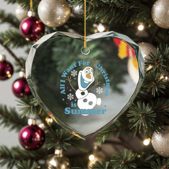 Frozen Olaf All I Want For Is Ornament, Hanging Decor, Crystal Glass ...