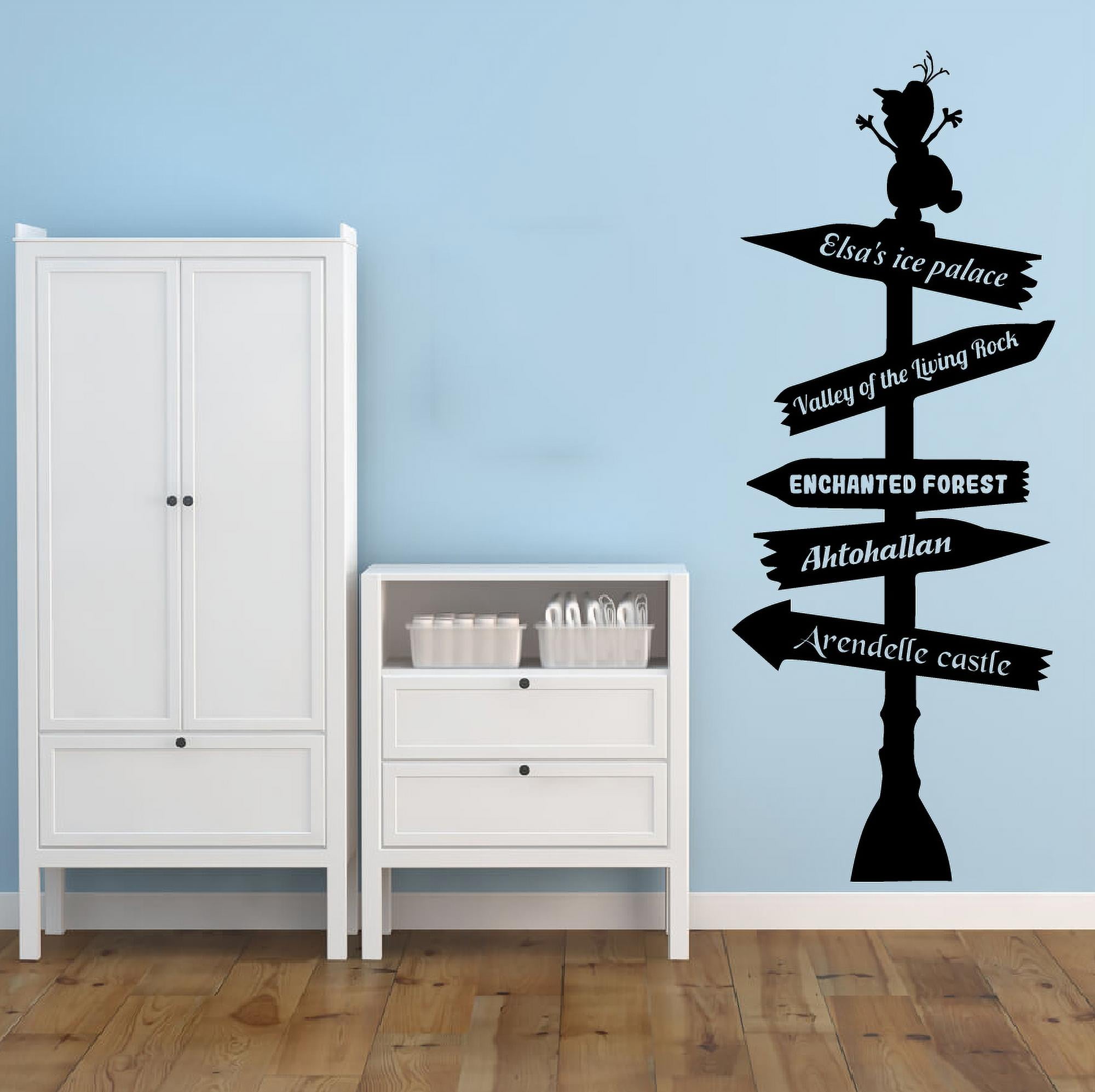 Frozen Olaf Elsa Anna Pathway Signage Fantasy World Wall Sticker Art ...
