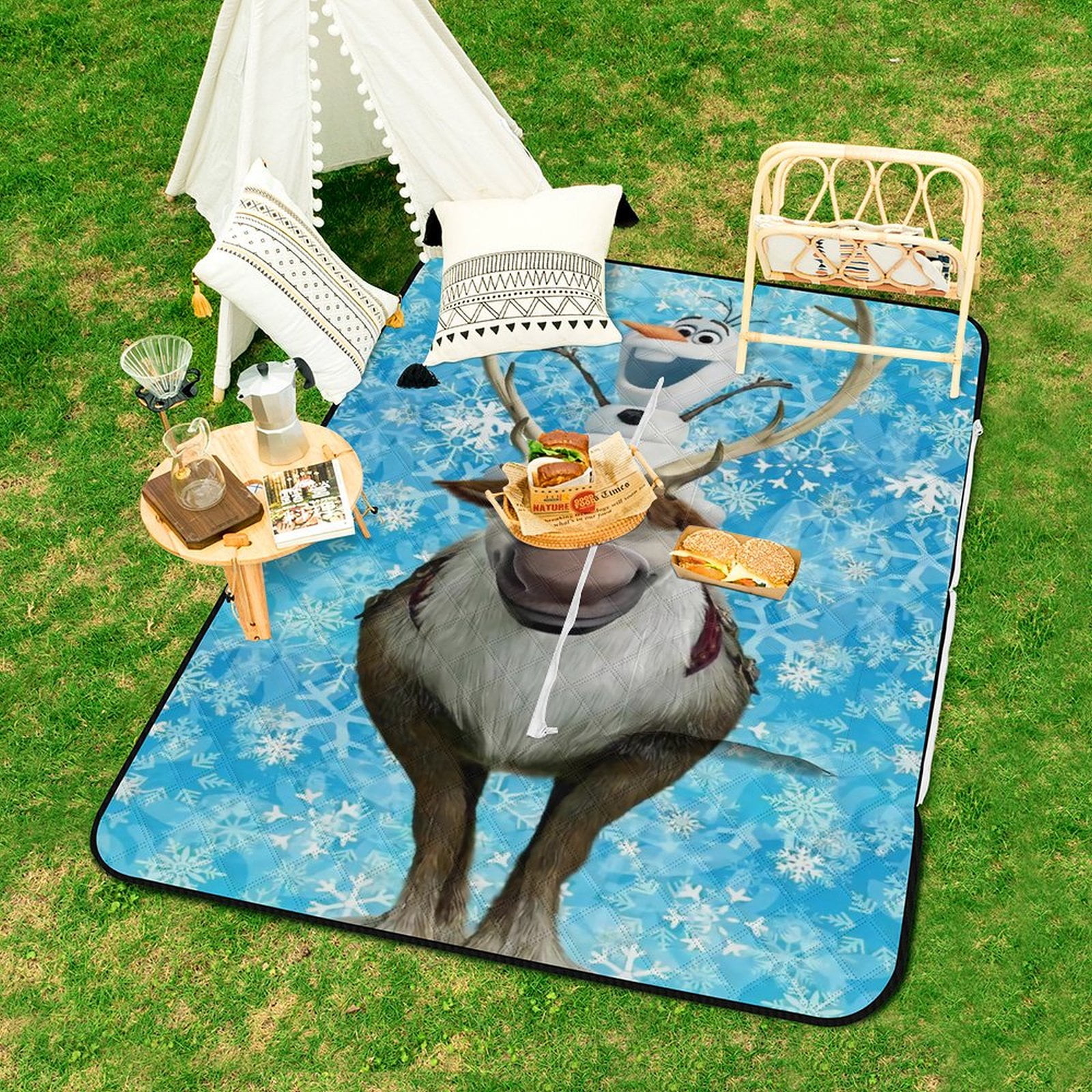 Frozen Olaf Picnic Blankets Outdoor Blanket,59'x39' Extra Large Beach ...