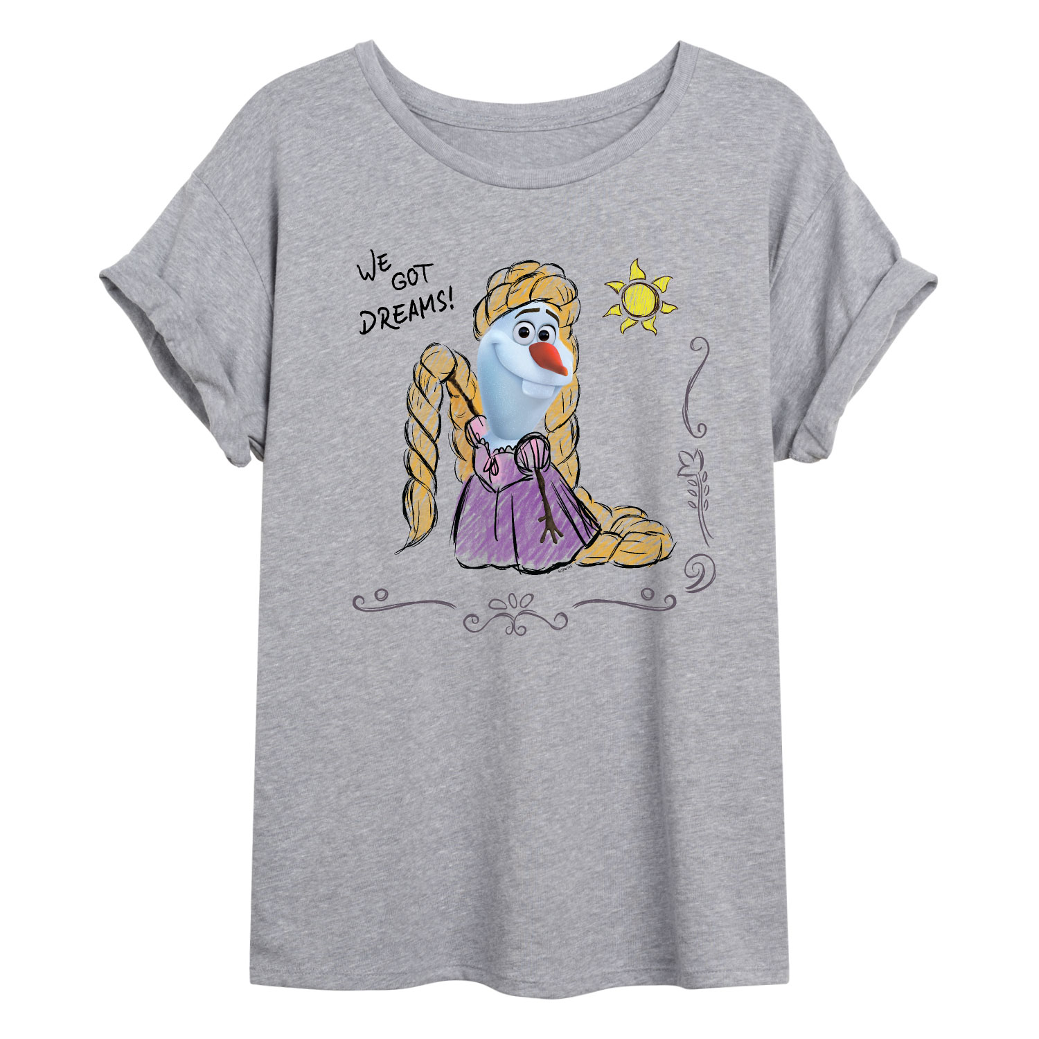 Frozen - Olaf Presents - Olaf Tangled - Juniors Ideal Flowy Muscle T ...