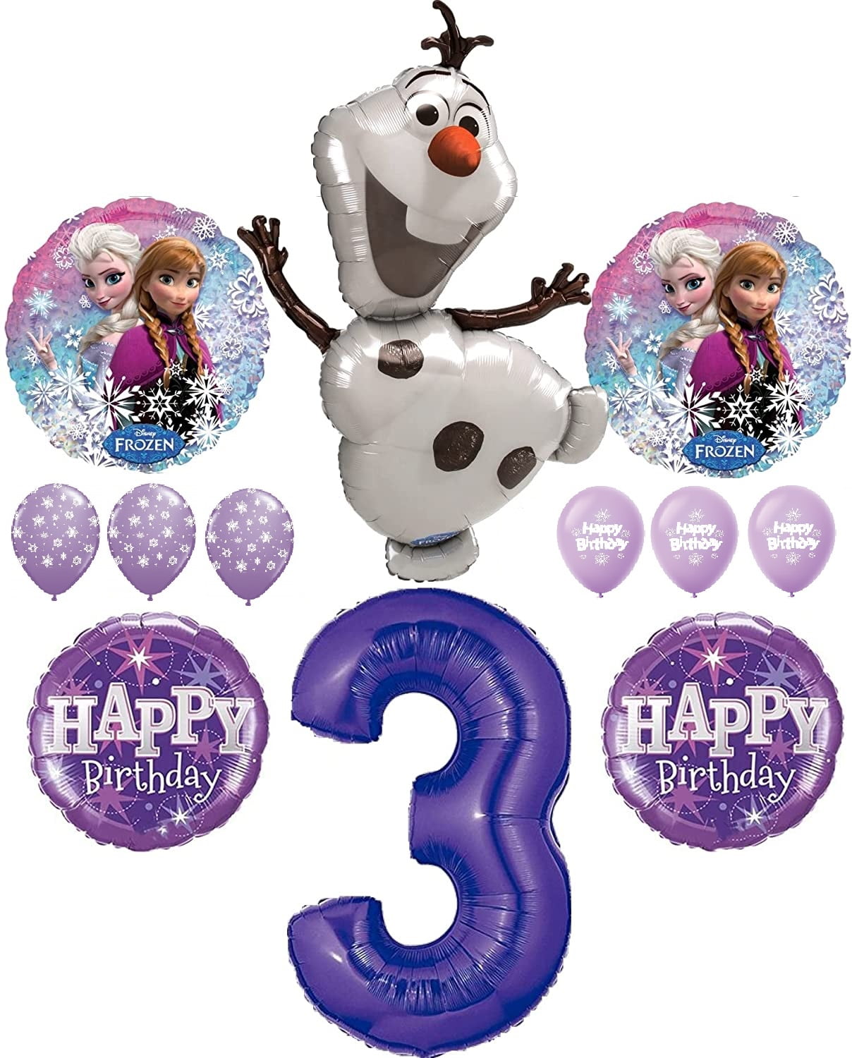 Frozen Olaf Purple 3rd Disney Movie BIRTHDAY PARTY Balloons Decorations ...