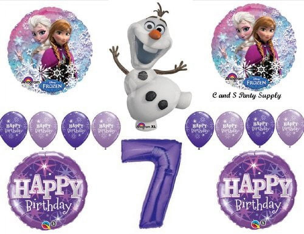 Frozen Olaf Purple 7th Disney Movie BIRTHDAY PARTY Balloons Decorations ...