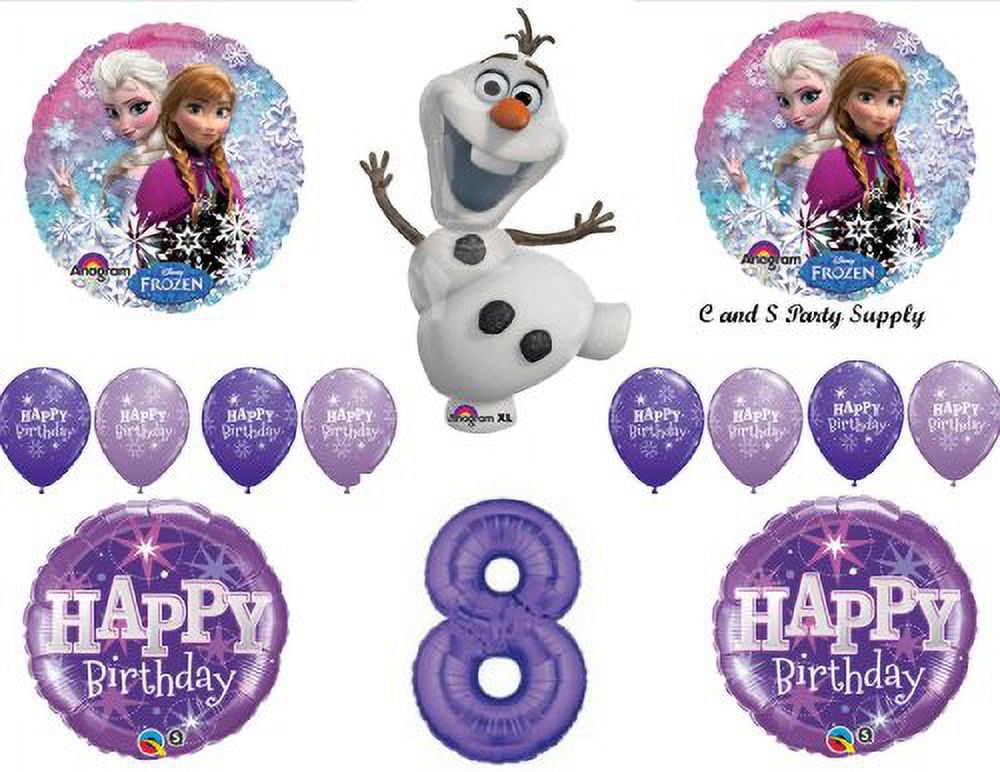 Frozen Olaf Purple 8th Disney Movie BIRTHDAY PARTY Balloons Decorations ...