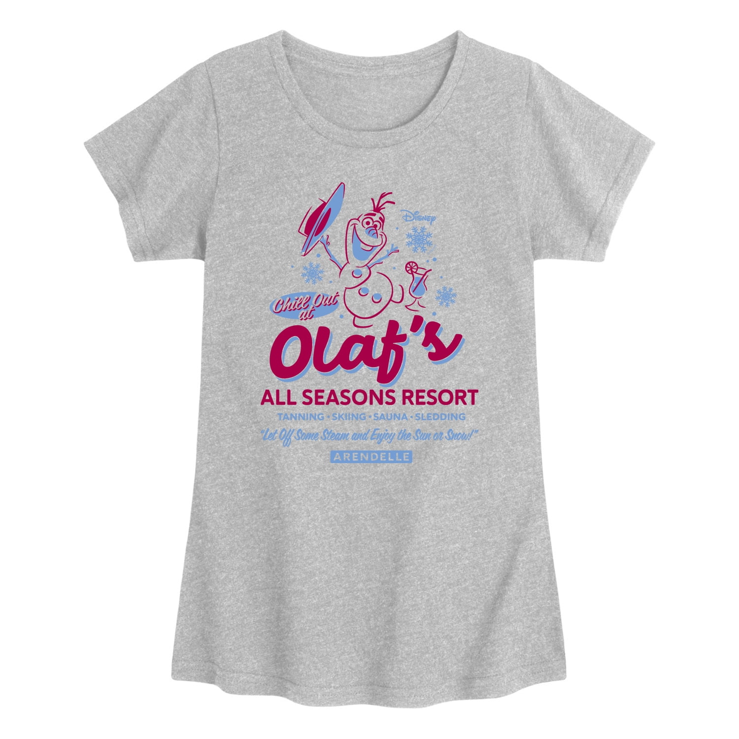 Frozen - Olaf's All Seasons Resort - Youth Girls Fitted Short Sleeve T ...