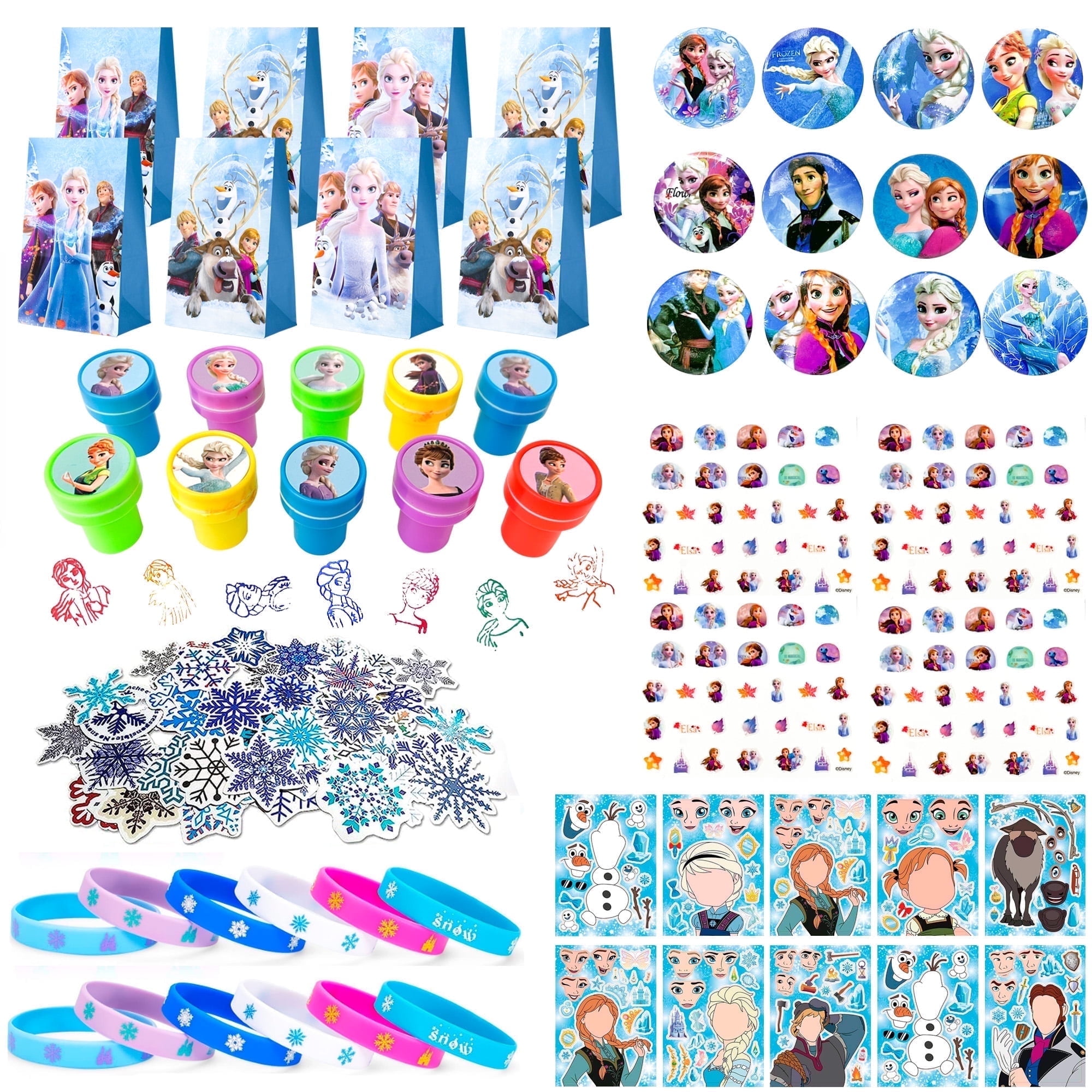 ElifJoyDeco Frozen Party Favors Set, 115pcs Elsa Theme Goodie Bags ...