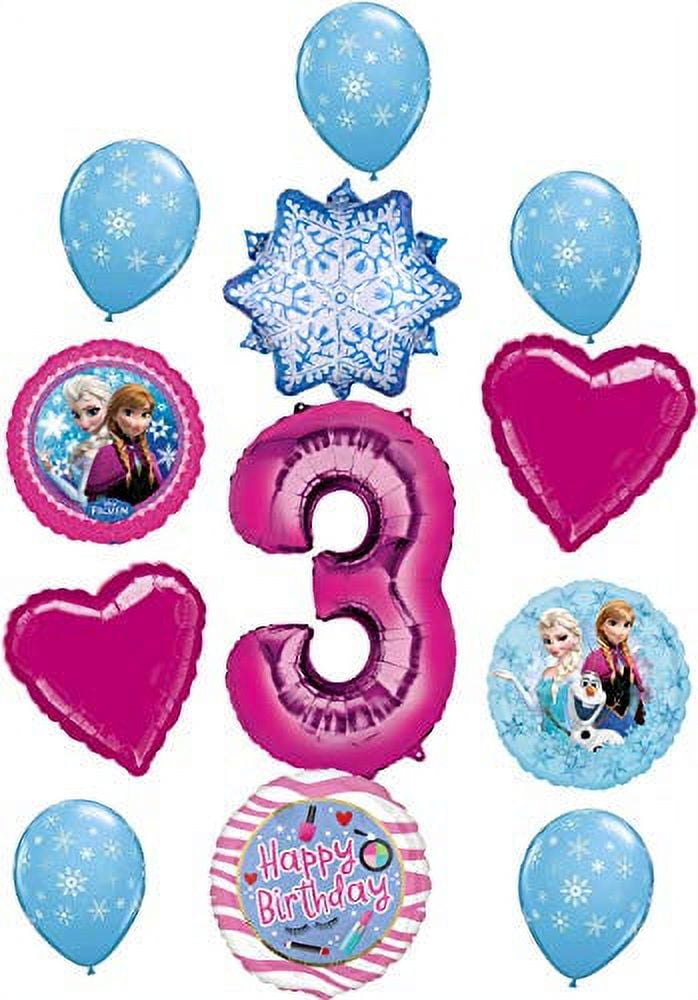 Frozen Party Supplies 3rd Birthday Balloon Bouquet Decorations Elsa ...