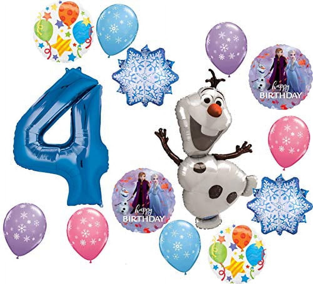 Frozen Party Supplies 4th Birthday Balloon Bouquet Olaf Elsa Anna Let ...