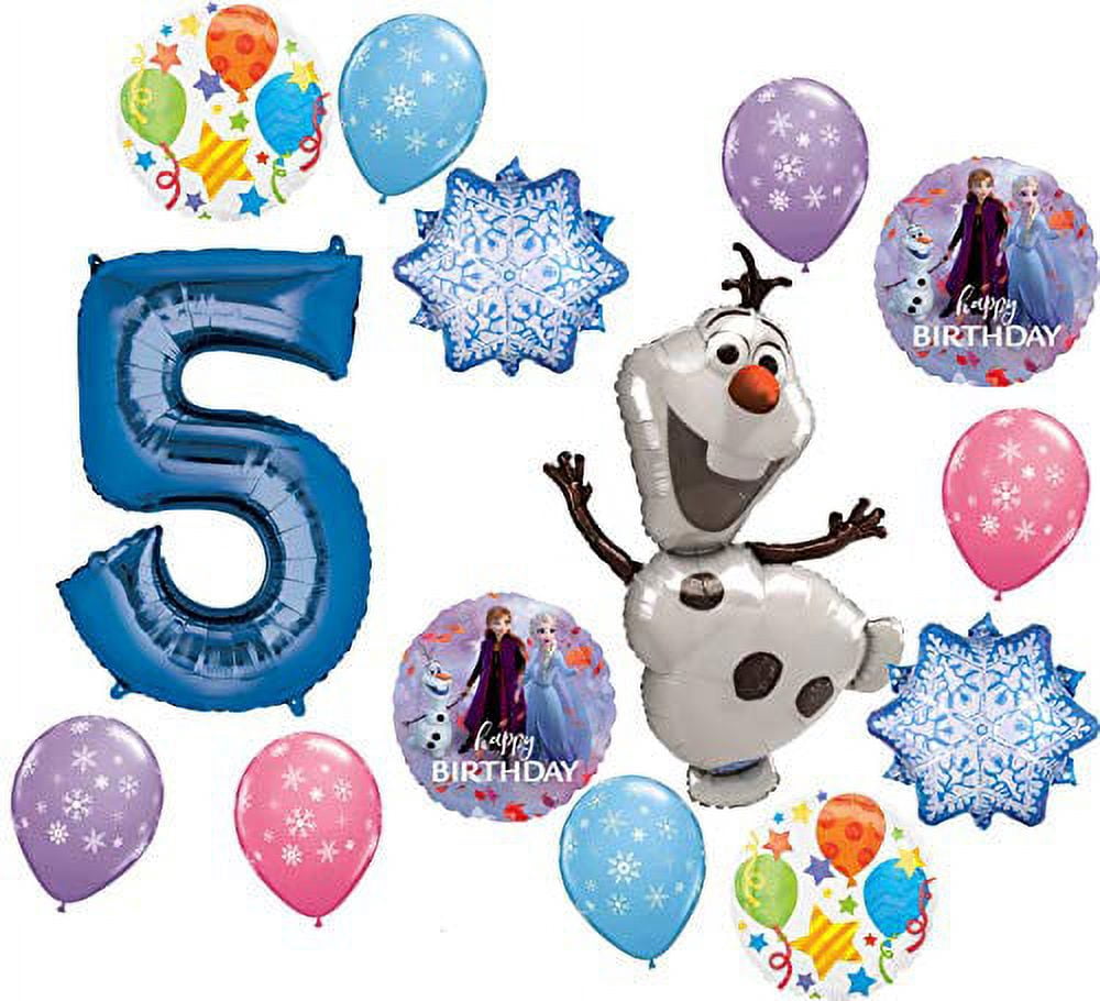 Frozen Party Supplies 5th Birthday Balloon Bouquet Olaf Elsa Anna Let ...