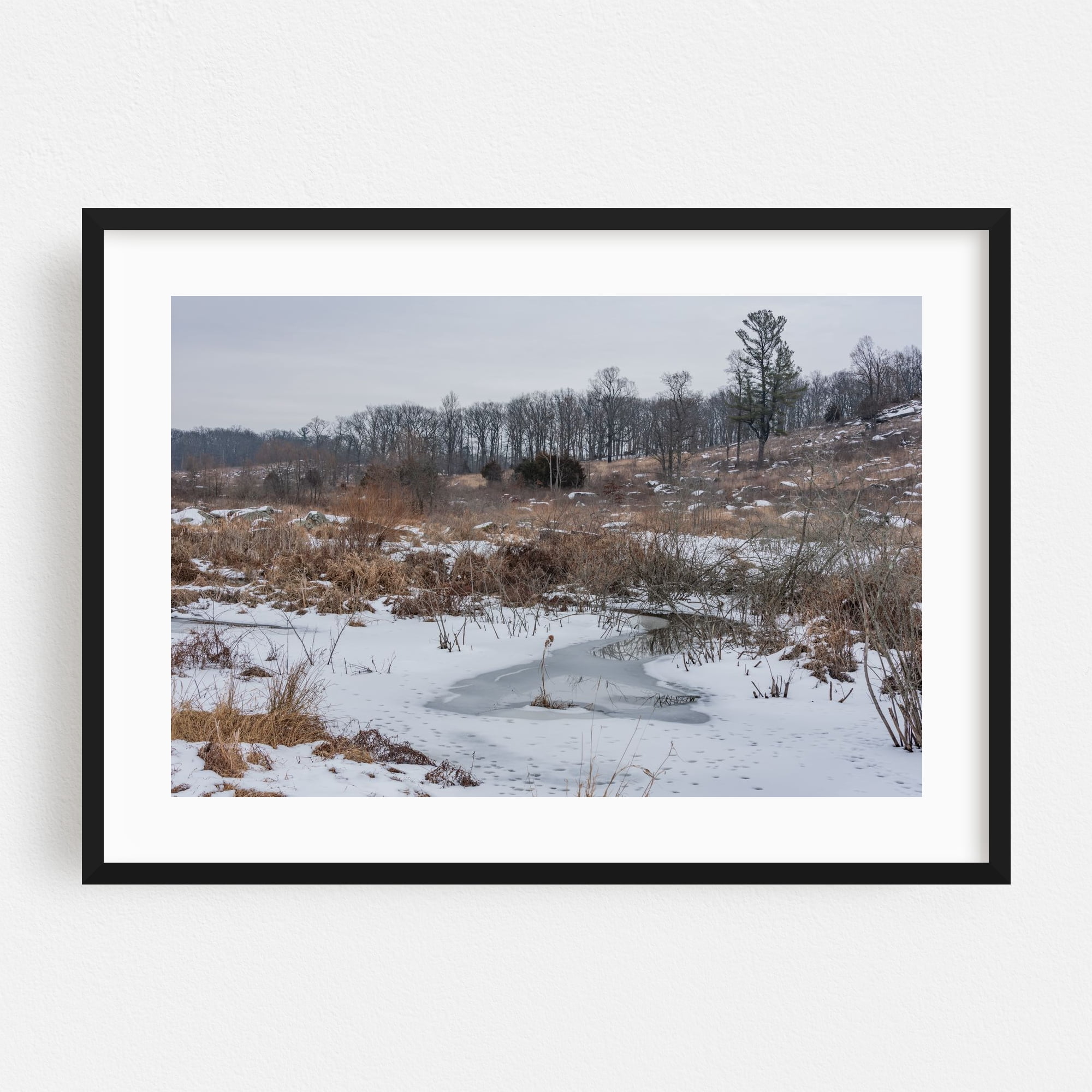 Frozen Plum Run on a Snowy January Afternoon - Gettysburg Pennsylvania ...