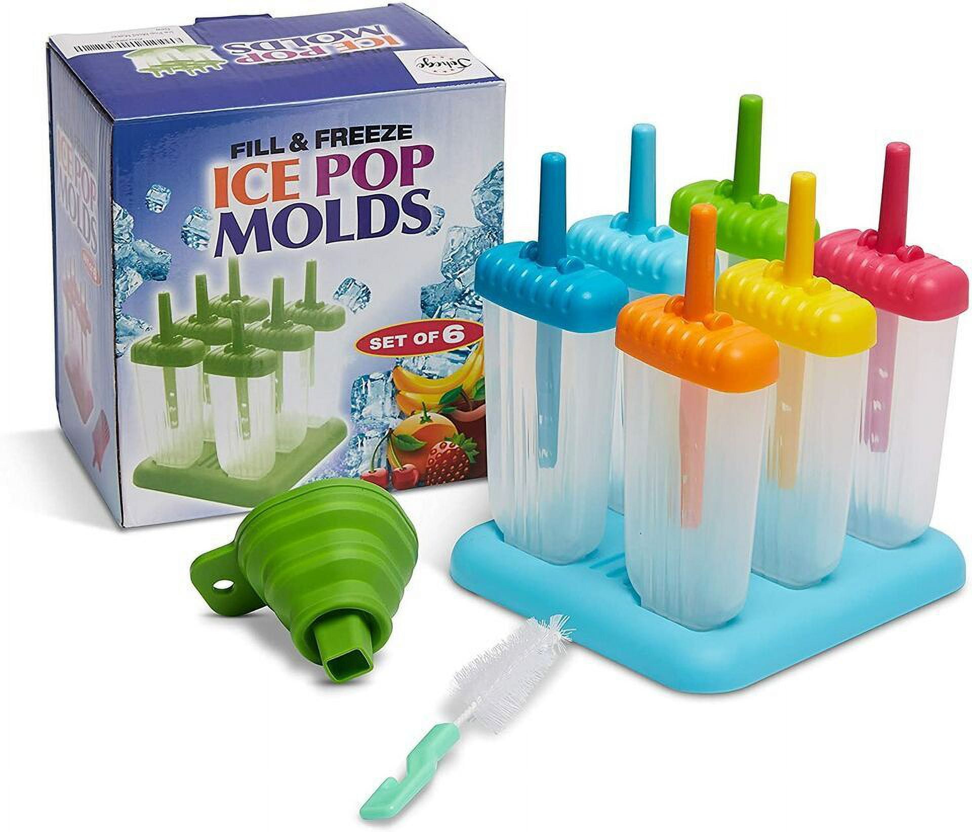 Frozen Popsicle Molds Ice Cream Pop Maker Freezer Tray Fruit with ...