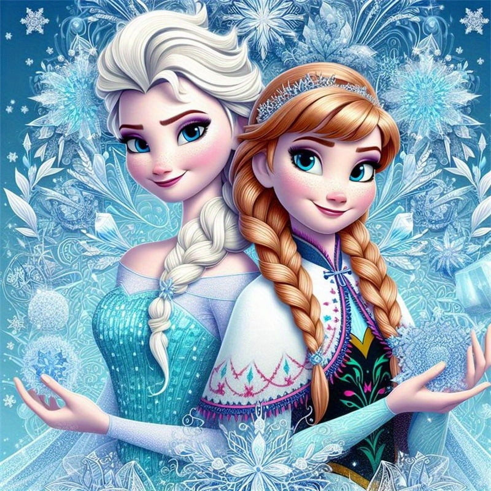 Frozen Princess Anna Princess Elsa Diamond Art Painting, Full Round ...