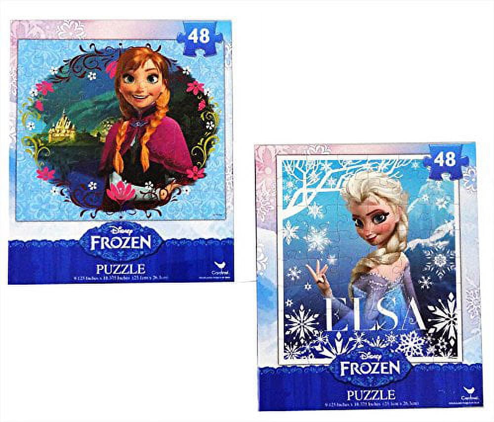 Frozen Princesses Anna and Elsa 48 Piece Puzzles (Set of 2 Puzzles ...