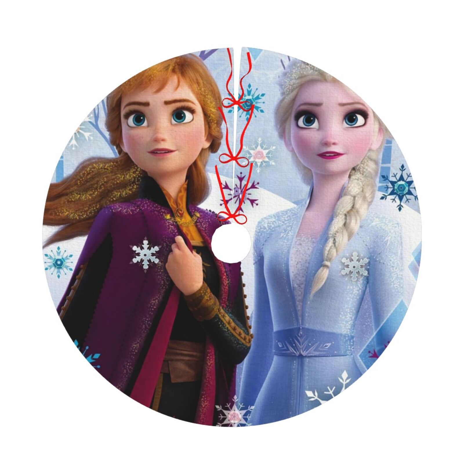 Frozen Queen Anna And Snow Queen Elsa Christmas Tree Skirt 48 inch Tree ...