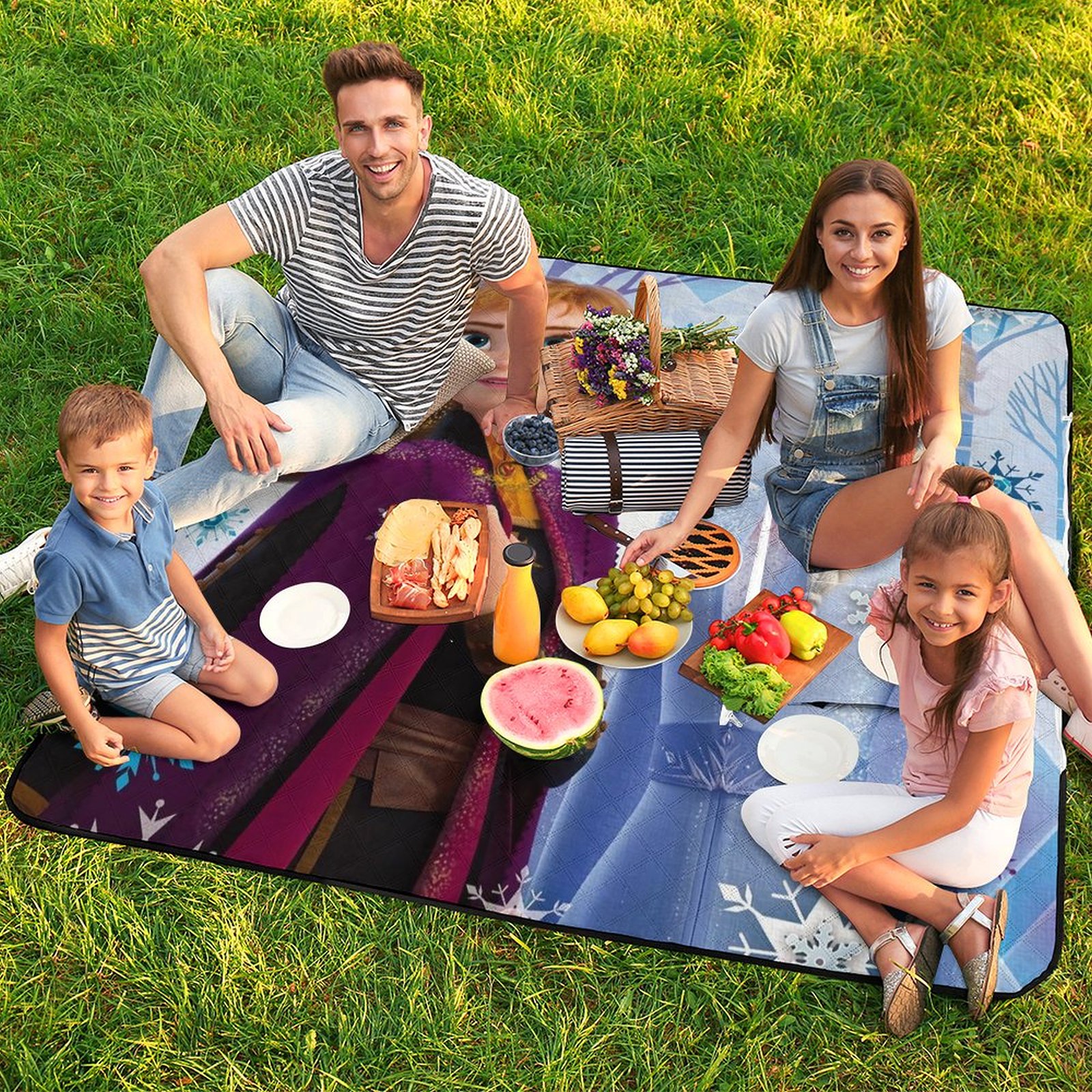 Frozen Queen Anna And Snow Queen Elsa Extra Large Picnic Outdoor ...
