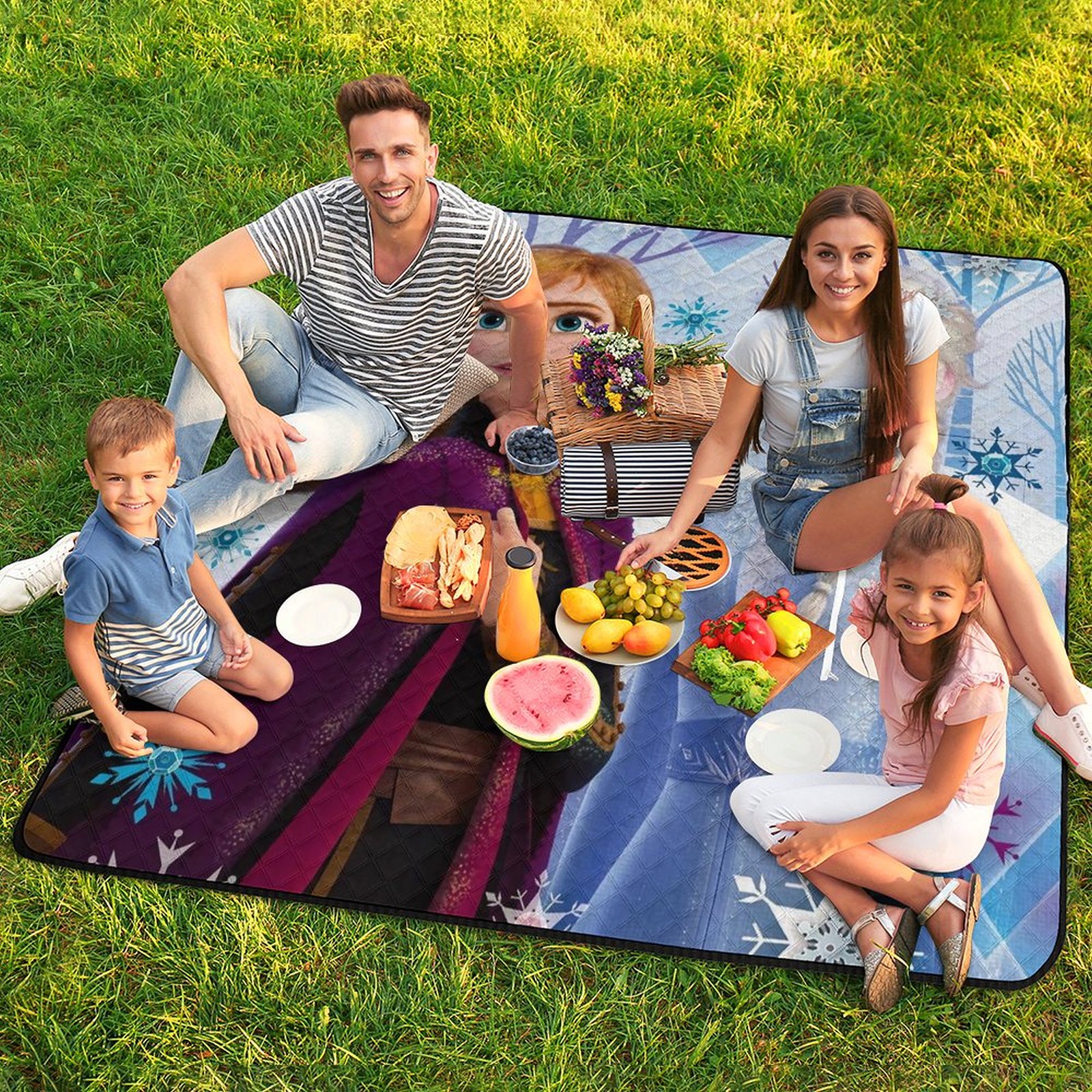 Frozen Queen Anna And Snow Queen Elsa Extra Large Picnic Outdoor ...