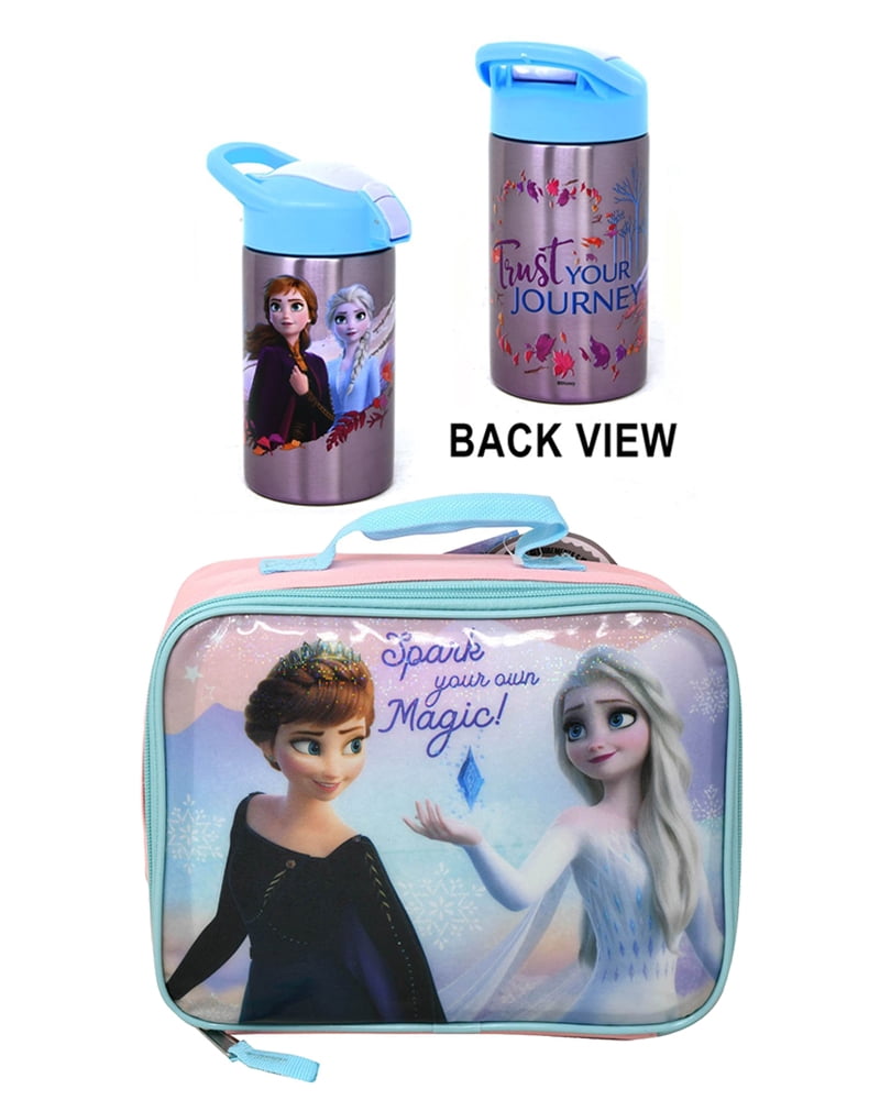 Frozen Rectangle Lunch Bag with Frozen 2-15.5oz Stainless Steel Vector ...