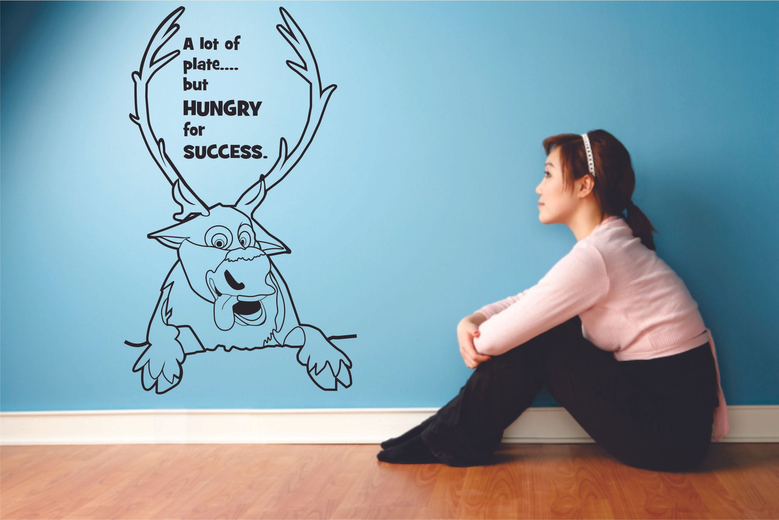 Frozen Reindeer Sven Quotes Let It Go Disney Cartoon Wall Sticker Art ...