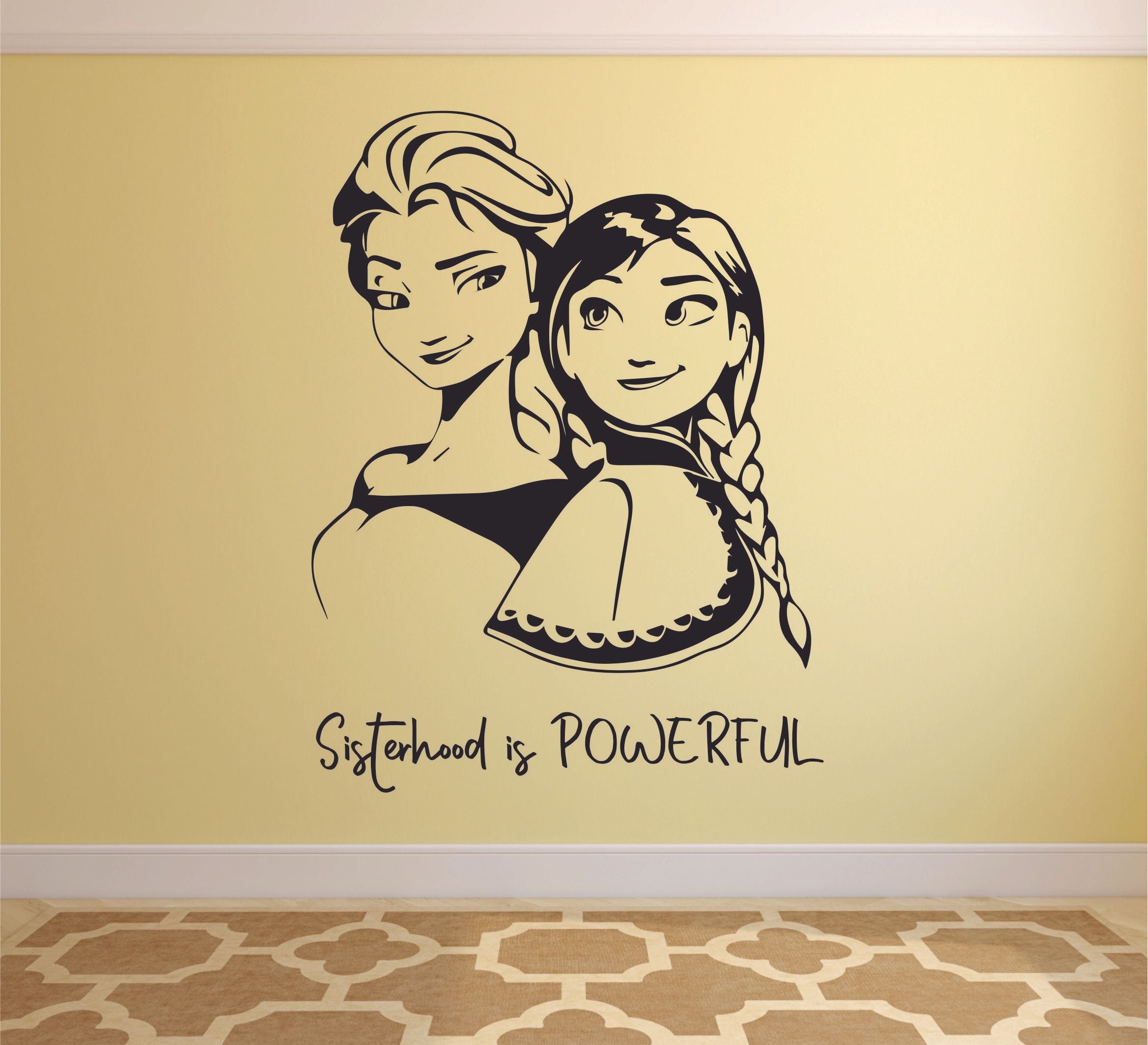 Frozen Sisters Elsa and Anna Let It Go Kids Cartoon Wall Sticker Art ...