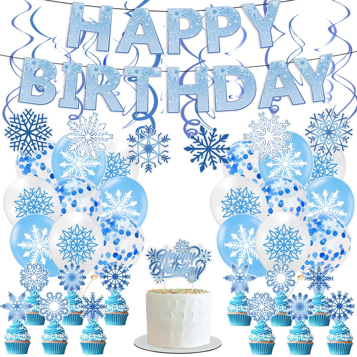 Frozen Snowflake Party Decorations, Winter Snowflake KKS1 Happy ...