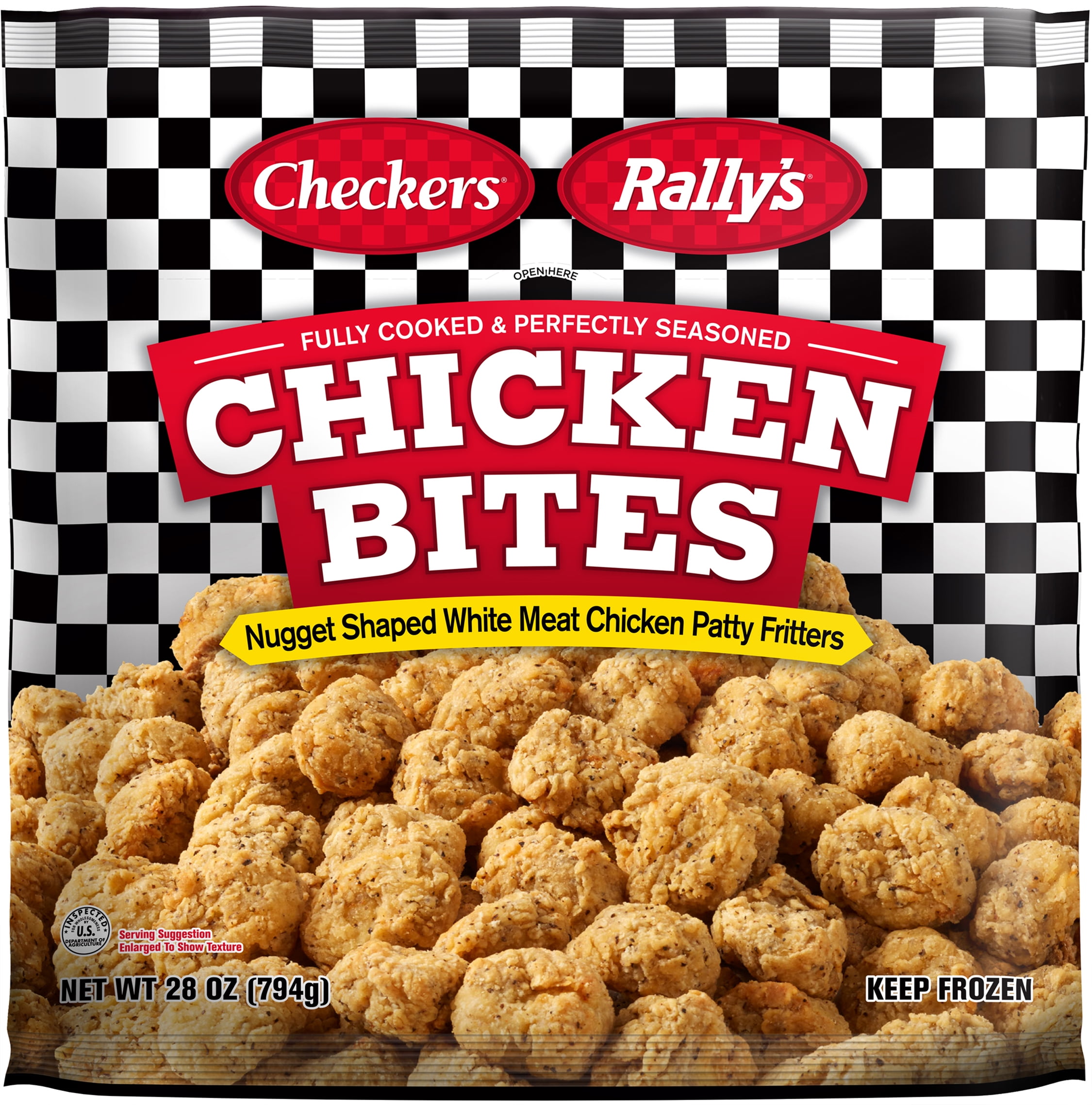 Checkers Rally's Fully Cooked Seasoned Chicken Bites, Frozen, 28oz ...