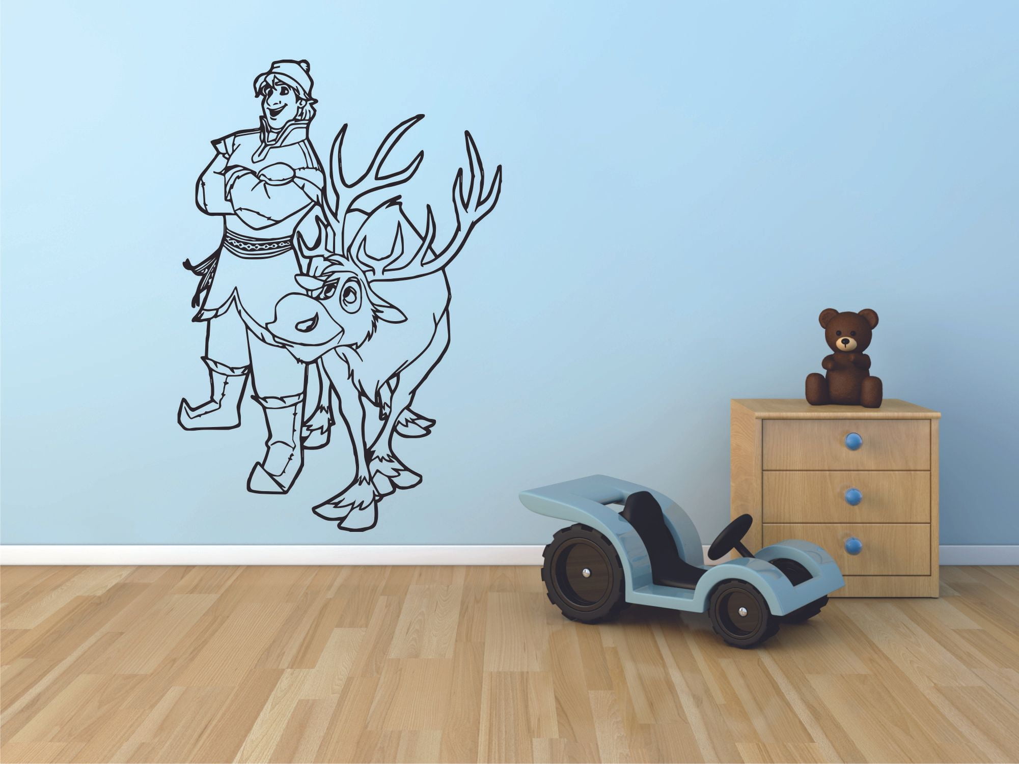 Frozen Sven Deer and Kristoff Let It Go Kids Cartoon Wall Sticker Art ...