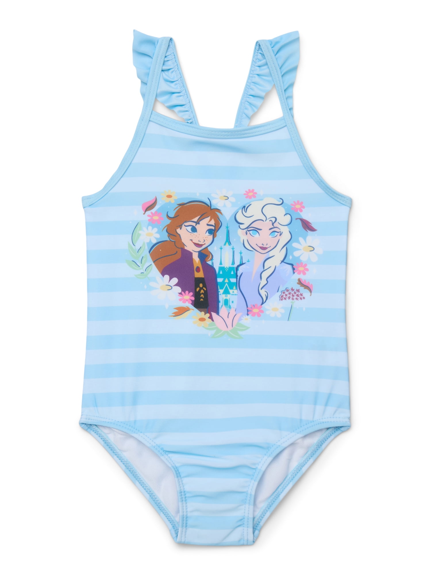 Disney Frozen Toddler Girls Elsa and Anna One-Piece Swimsuit with UPF ...