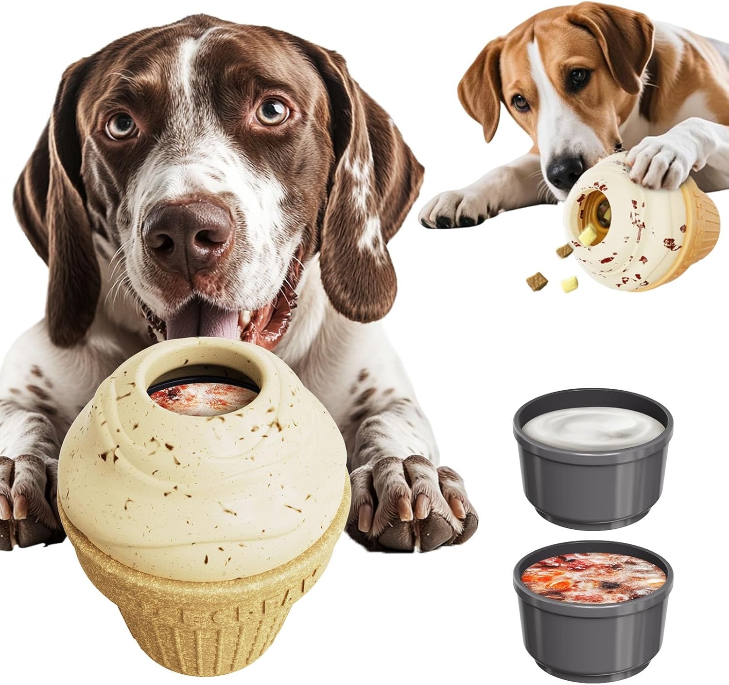 Frozen Treat Toy, Ice Cream Cone Slow Feeder Dog Toy to Keep Your Pup ...