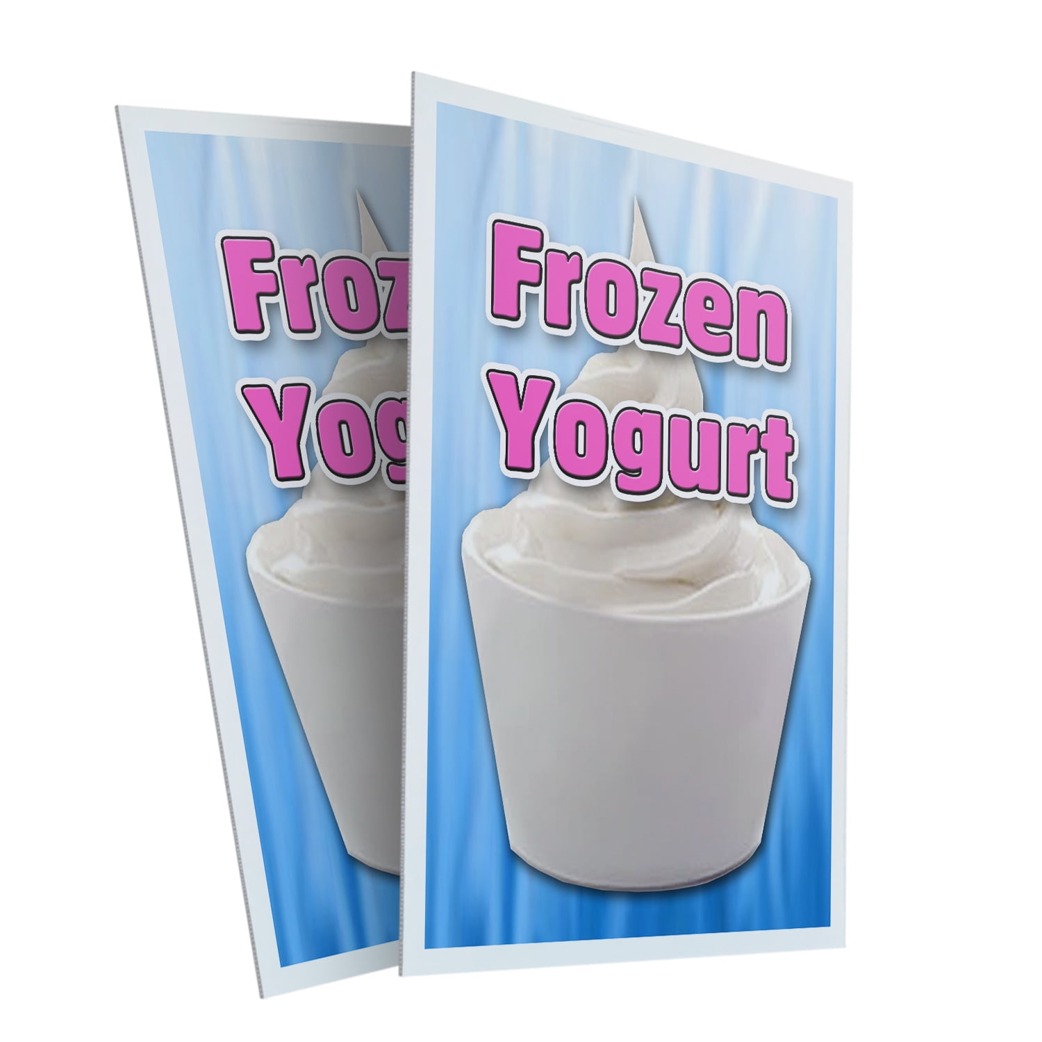 Frozen Yogurt (2-PACK) 24" x 36" Plastic Signs | Sign Insert 4mm ...