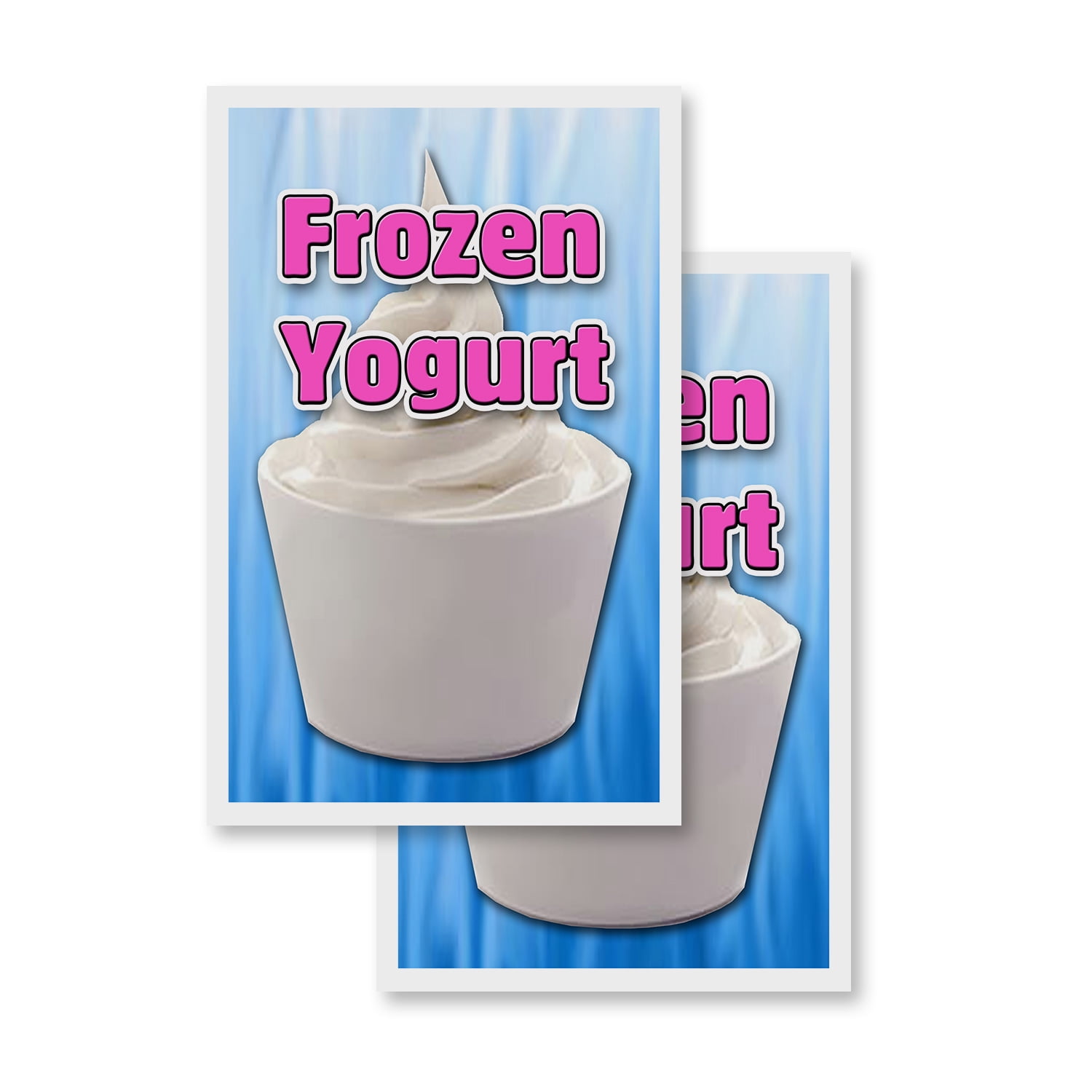 Frozen Yogurt (2-PACK) 24" x 36" Vinyl Decals | Sign Insert Peel ...