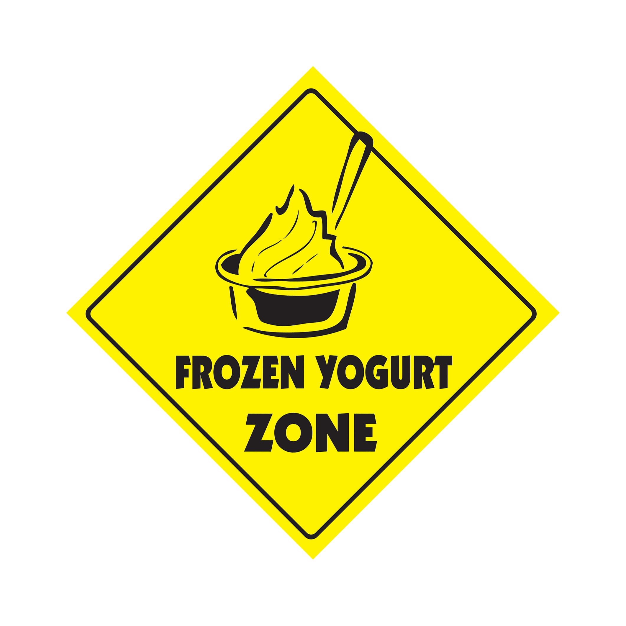 Frozen Yogurt Crossing Sign Zone Xing | Indoor/Outdoor | 20" Tall ice ...