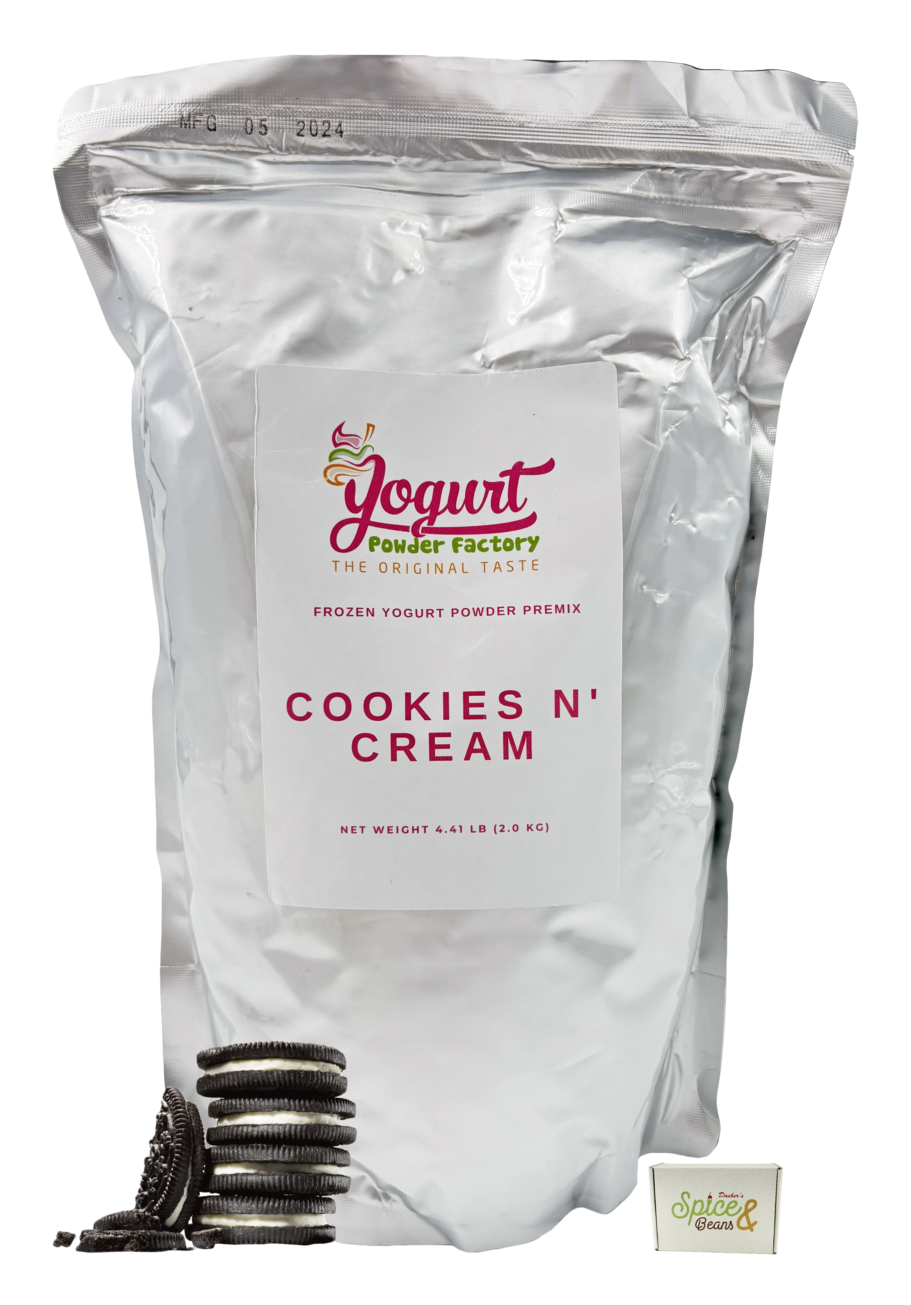 Frozen Yogurt Pre Mix | Gluten Free & Low Fat | 70.4 oz., Cookies N ...