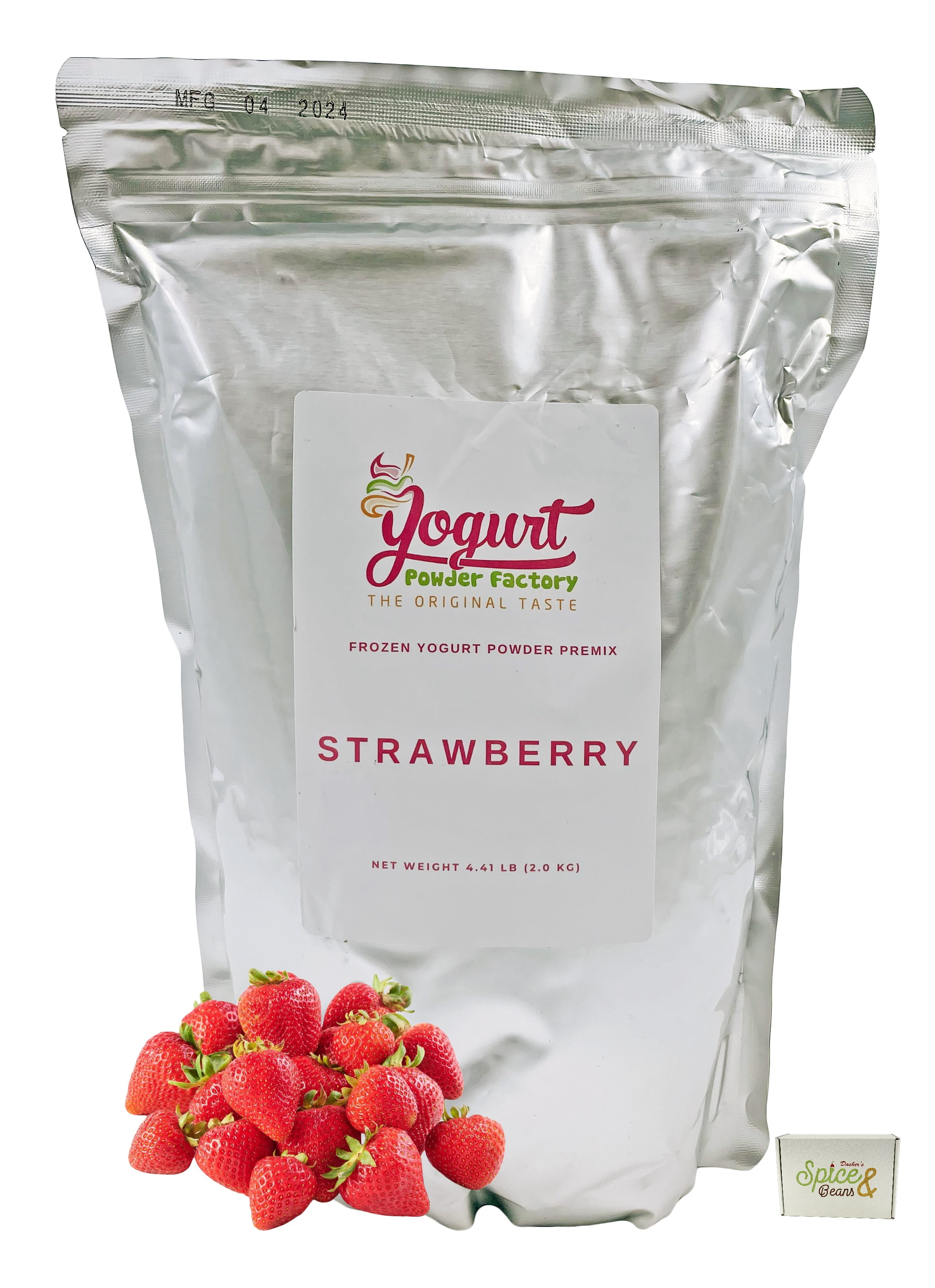 Frozen Yogurt Pre Mix | Gluten Free & Low Fat | (70.4 oz., Strawberry ...