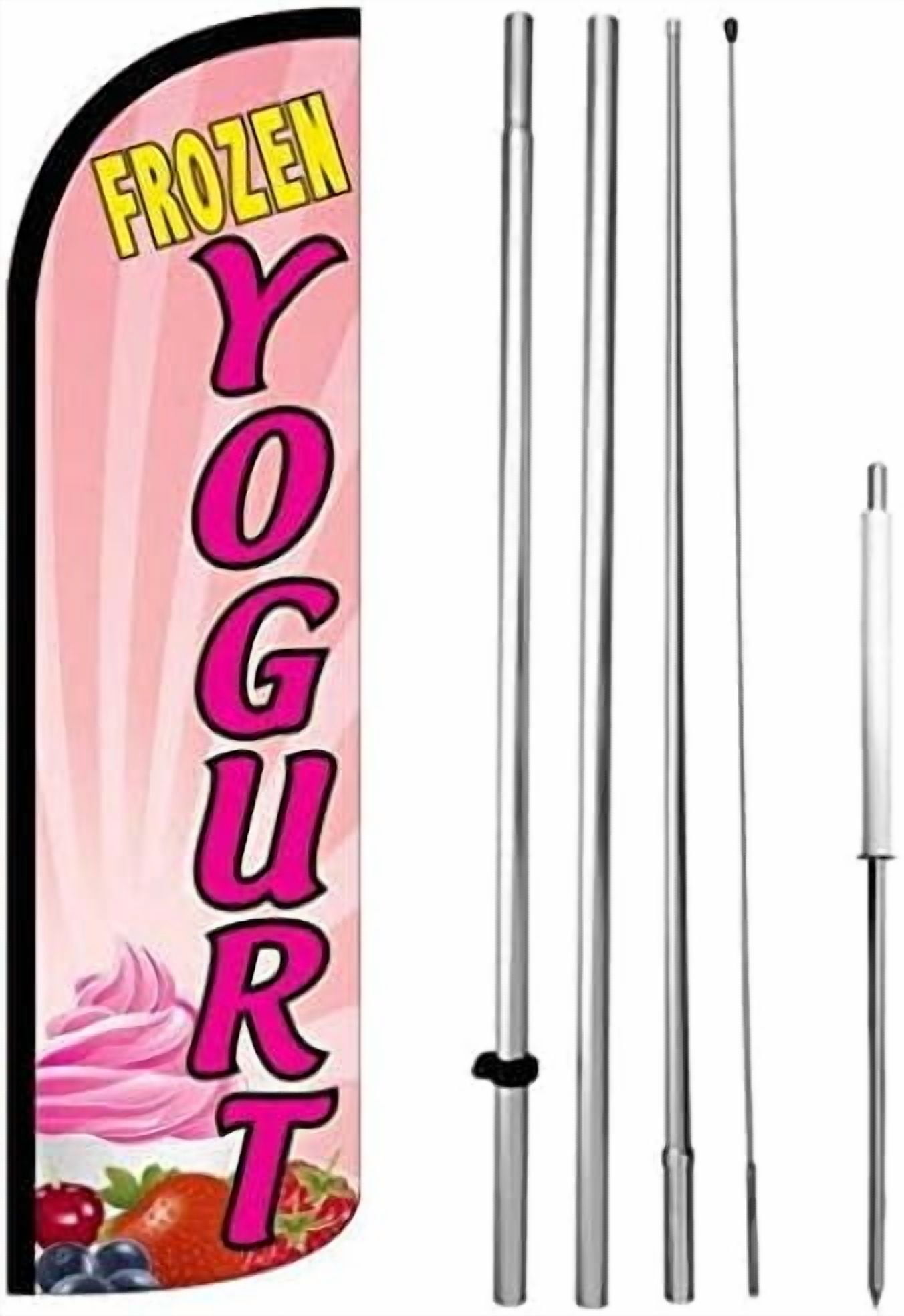 Yogurt - Windless Swooper Flag Game Banner Sign 15 ft Kit pq-h ...