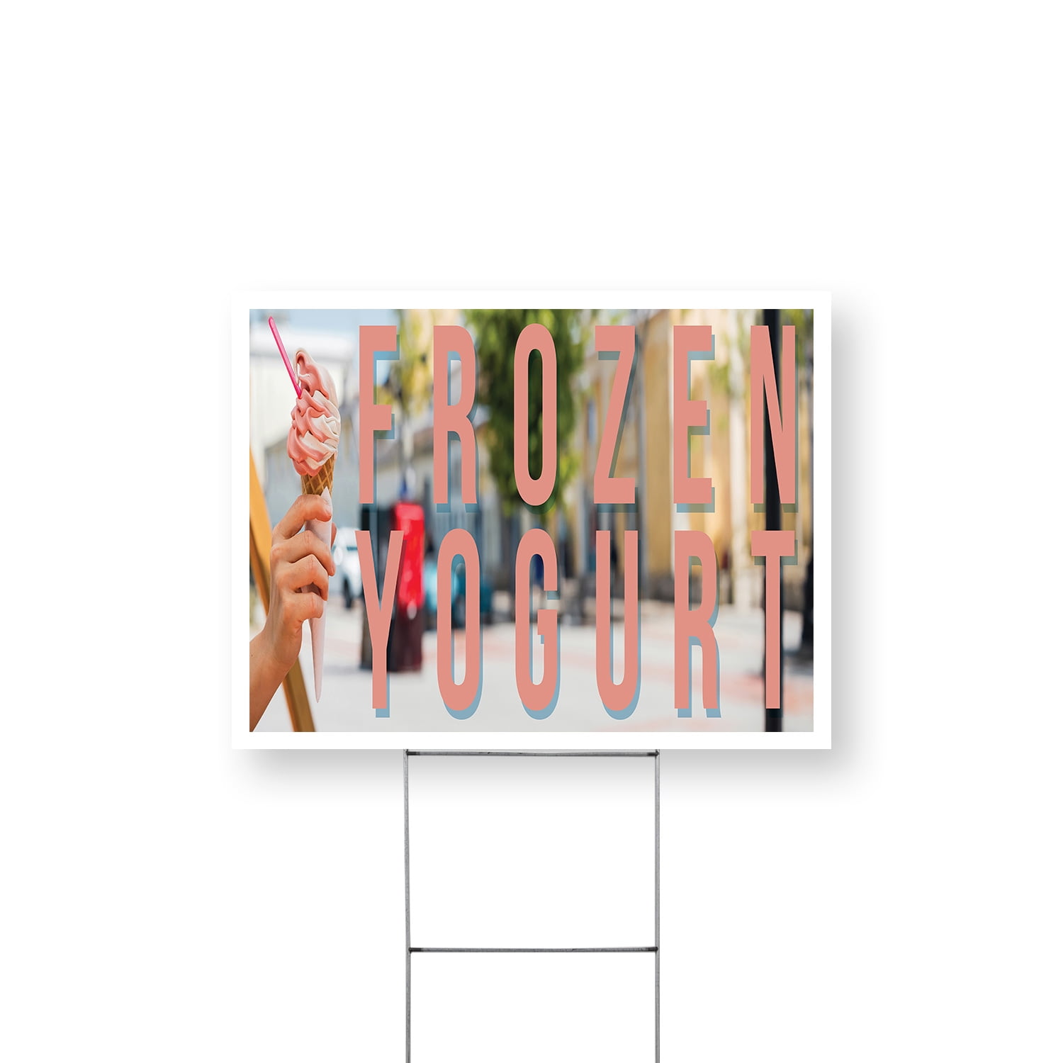 Frozen Yogurt Yard Sign 12 Inch x 16 Inch Double Sided Weatherproof ...