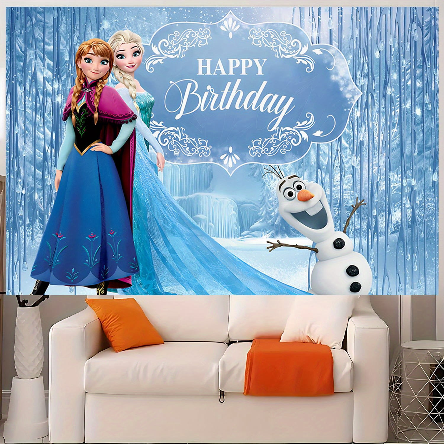 Frozen birthday party banners are perfect for outdoor garden gatherings ...