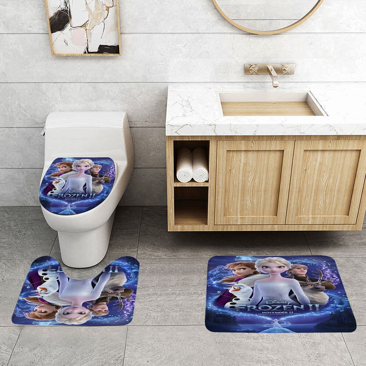 Frozen floor mat and toilet set is durable, machine washable, and adds ...