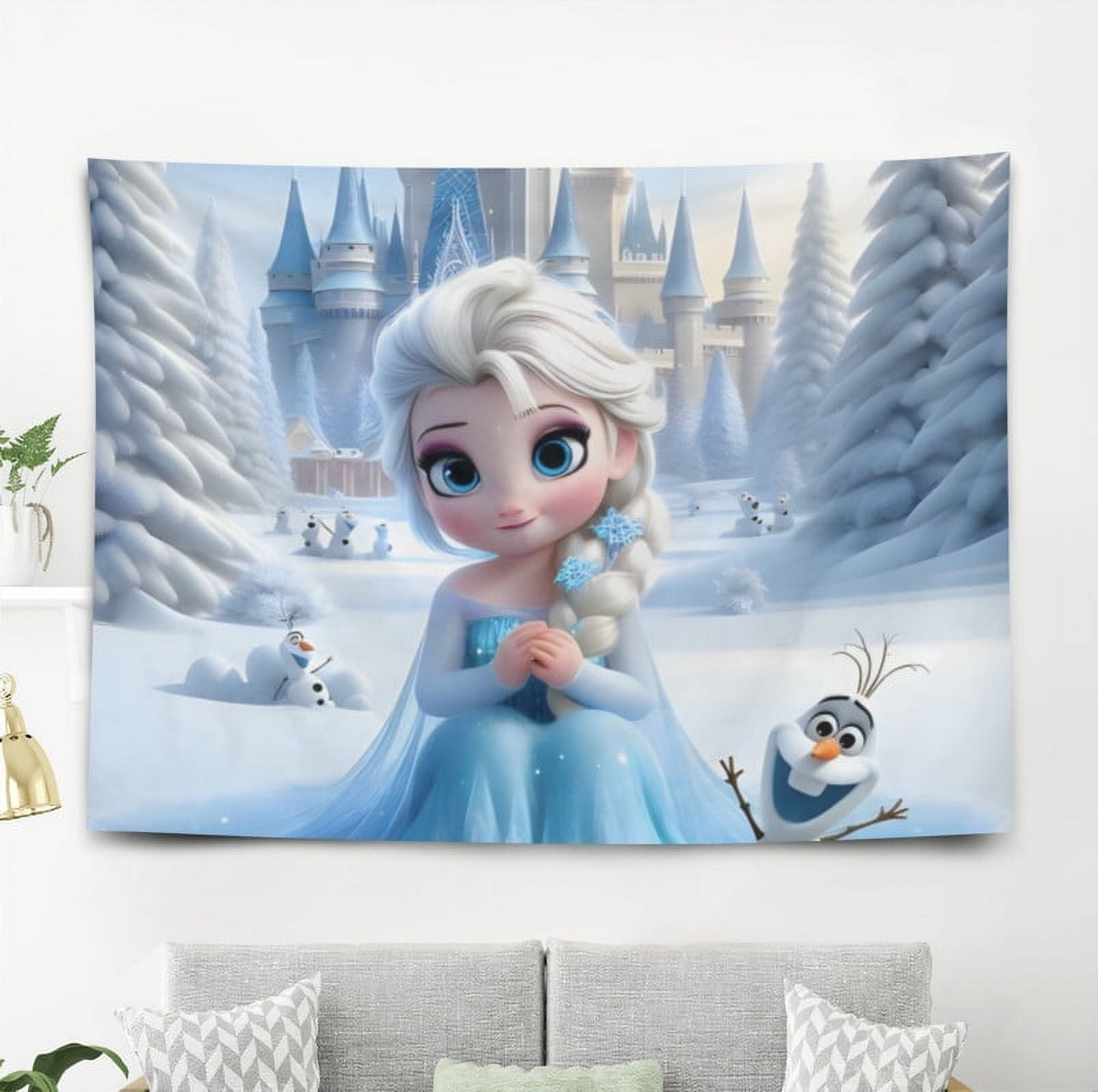 Frozen pattern wall hanging 50*60 inches high-quality peach skin velvet ...