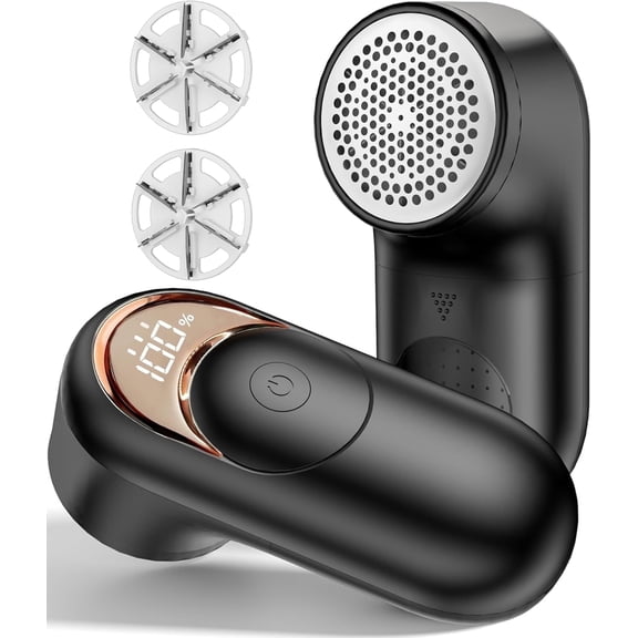 Dual-Head Fabric Shaver, 12-Blade Electric Lint Remover, 2 Mesh Heads ...