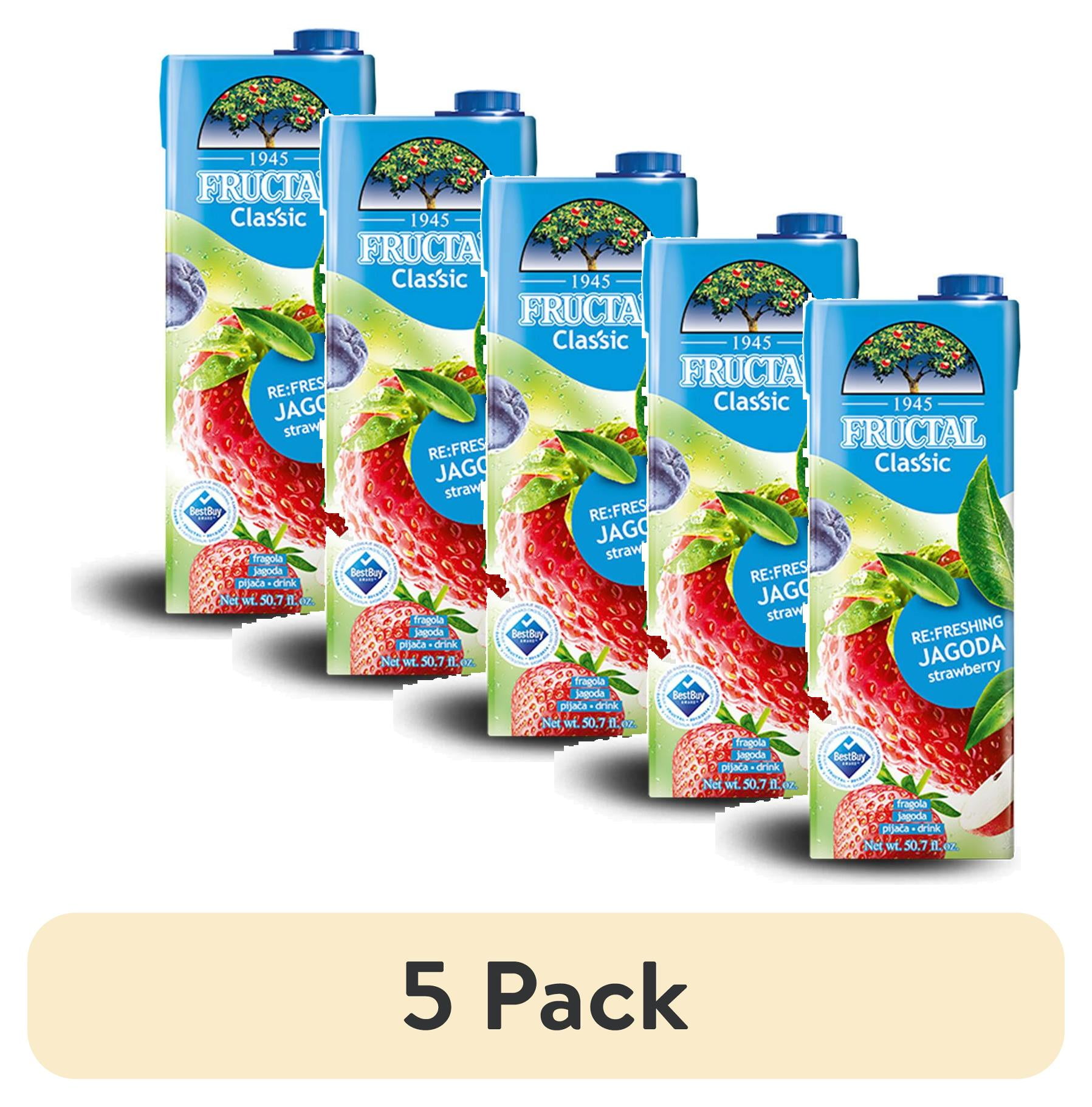 (5 pack) Fructal Classic Jagoda Strawberry Drink 1.5L - Walmart.com
